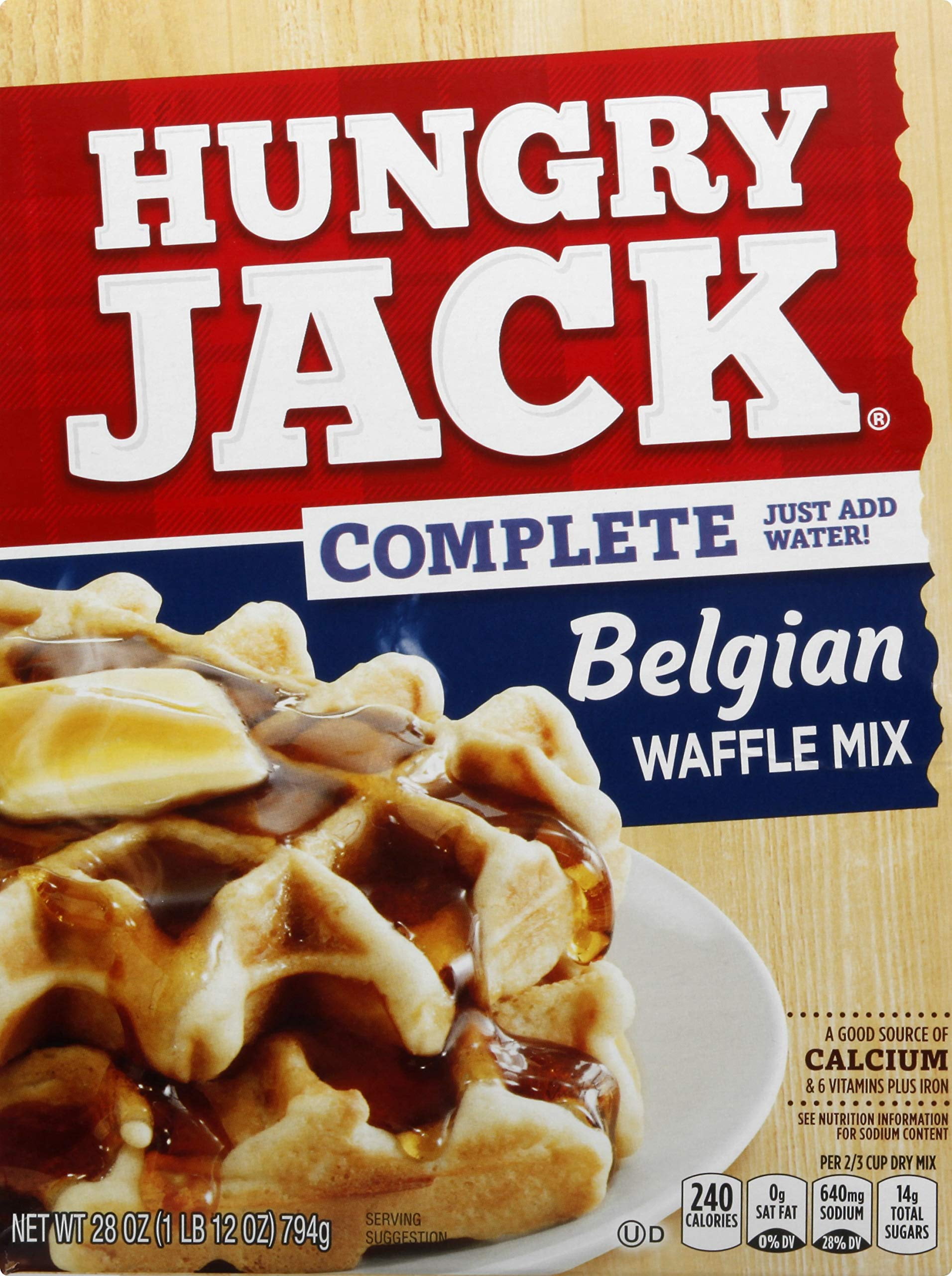 (6 pack) Hungry Jack Complete Belgian Waffle Mix, 28 oz Box - Walmart.com