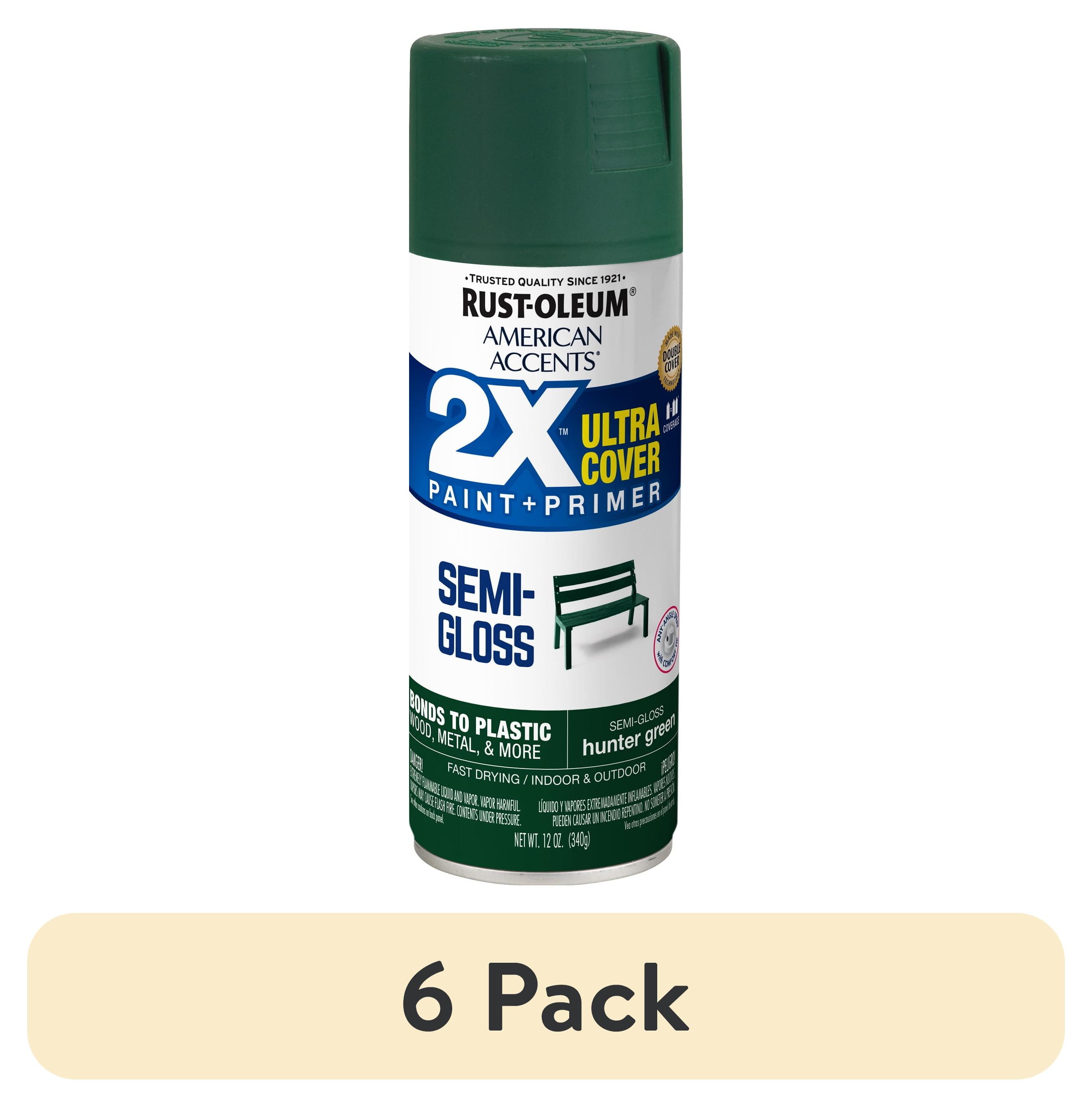 (6 pack) Hunter Green, Rust-Oleum American Accents 2X Ultra Cover Semi ...