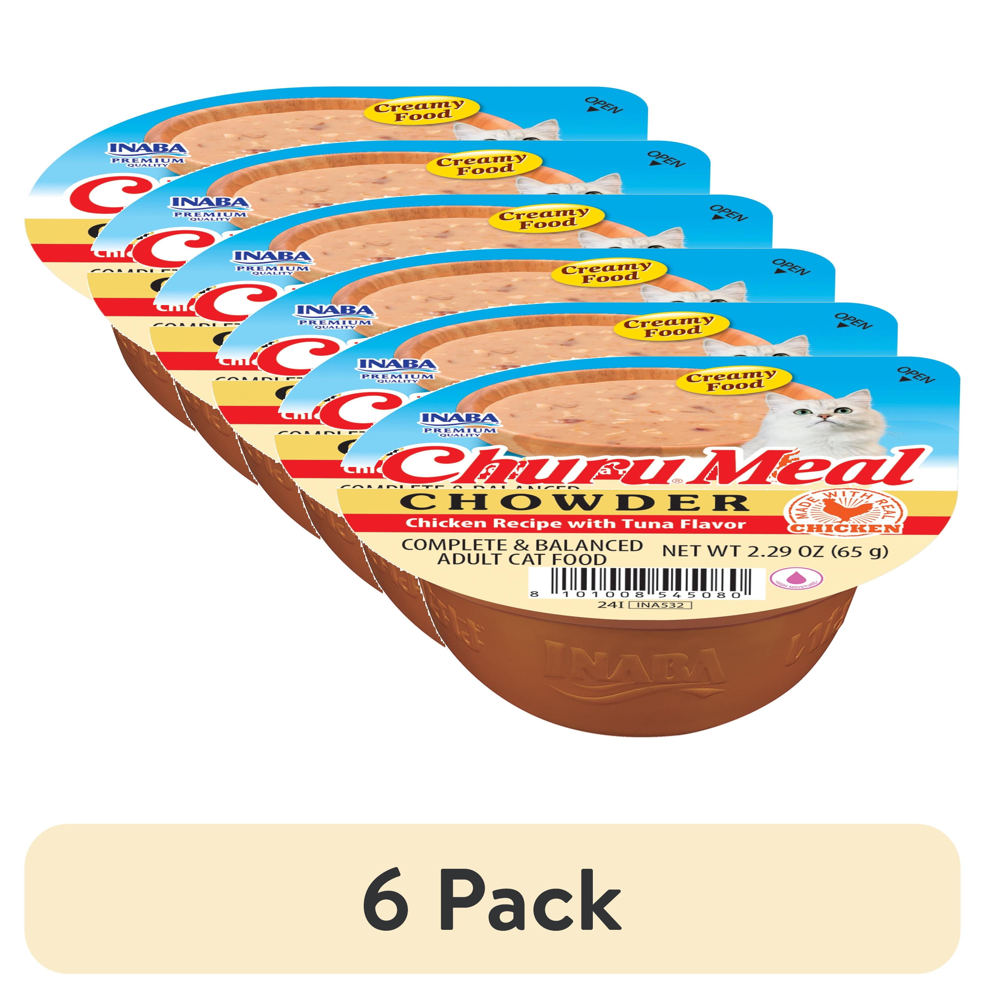(6 pack) INABA Churu Meal Chowder Adult Wet Cat Food, 2.29 oz cup ...