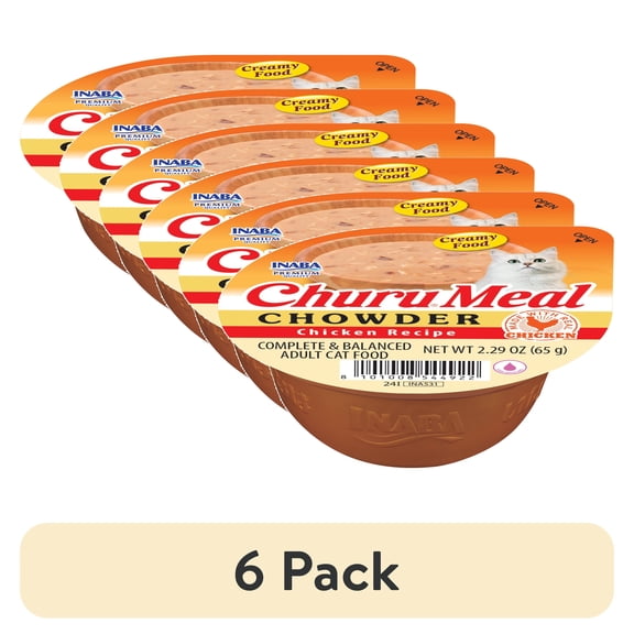 INABA Churu Meal Chowder Adult Wet Cat Food, 2.29 oz cup, 12-count ...