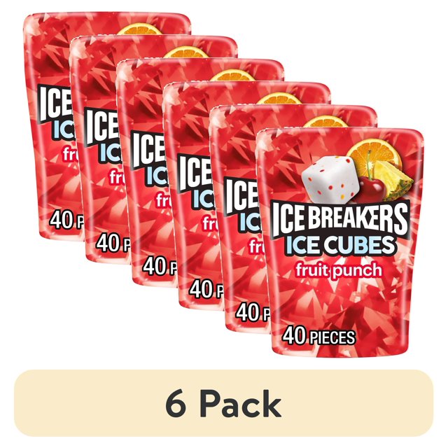 (6 pack) Ice Breakers Ice Cubes Fruit Punch Flavored Sugar Free Chewing ...