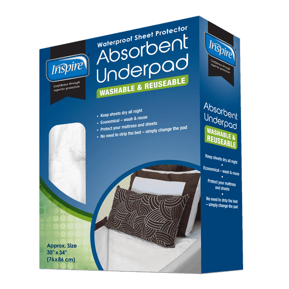 (6 pack) Inspire Washable and Reusable Absorbent Underpad - Walmart.com