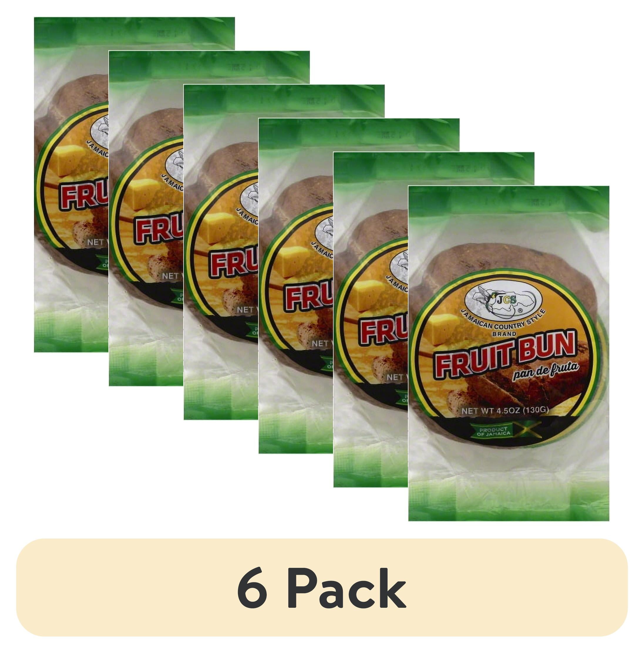 (6 pack) Jamaican Country Style Fruit Bun 4.5 Oz - Walmart.com