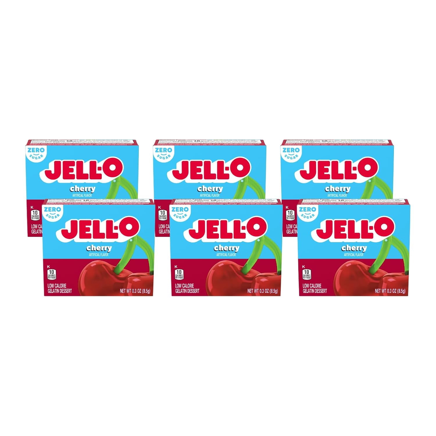(6 pack) Jell-O Black Cherry Artificially Flavored Zero Sugar Low ...