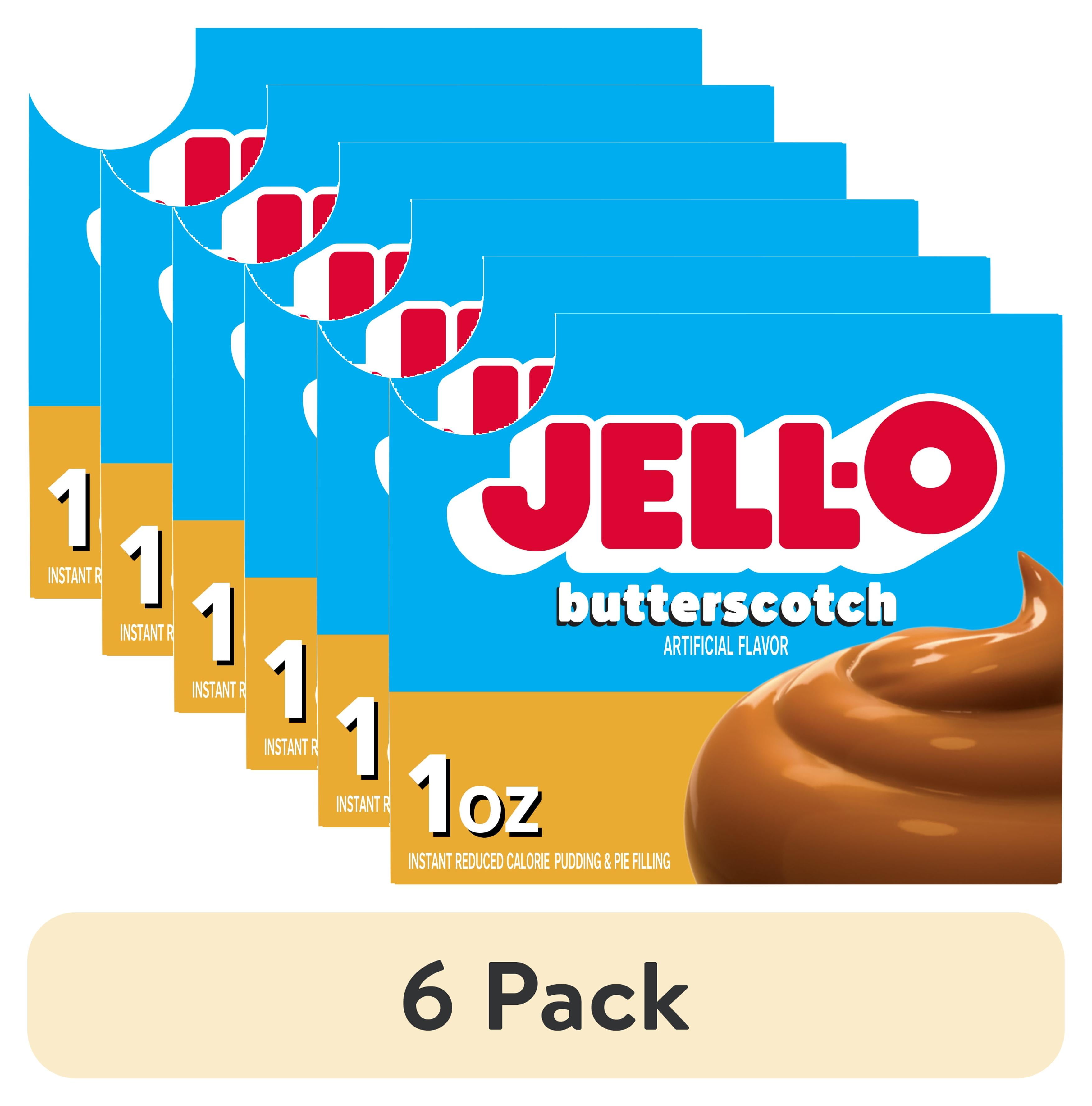 (6 pack) Jell-O Butterscotch Zero Sugar Instant Reduced Calorie Pudding ...