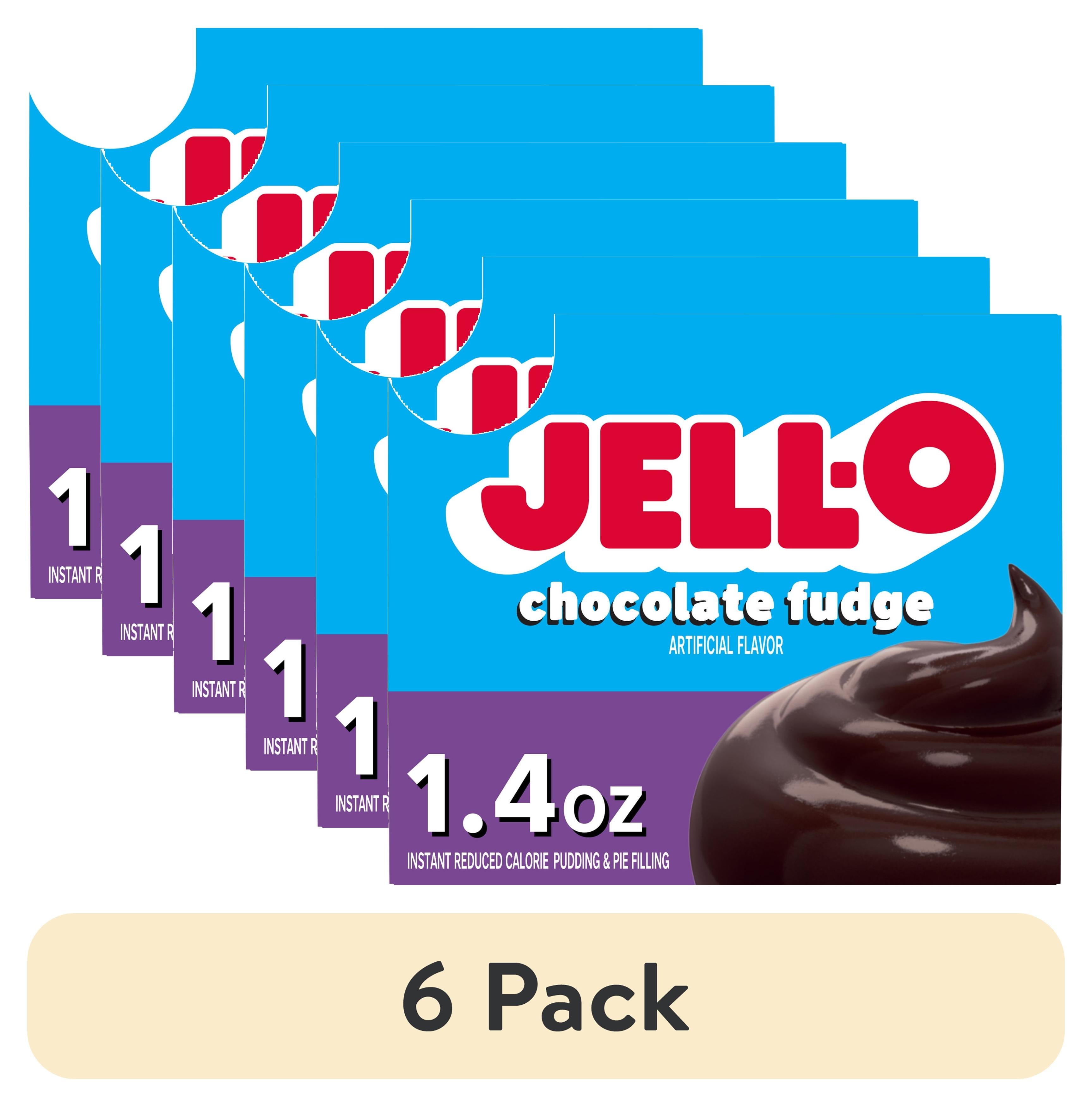 (6 pack) Jell-O Chocolate Fudge Zero Sugar Instant Reduced Calorie ...