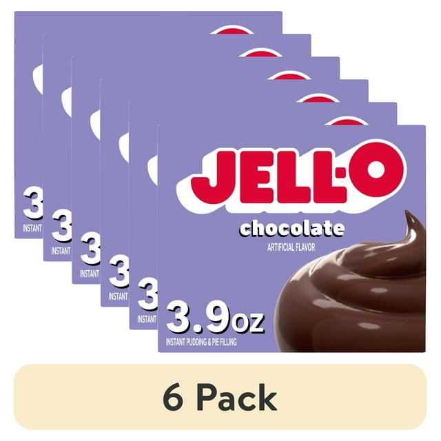 (6 pack) Jell-O Chocolate Instant Pudding Mix & Pie Filling, 3.9 oz ...