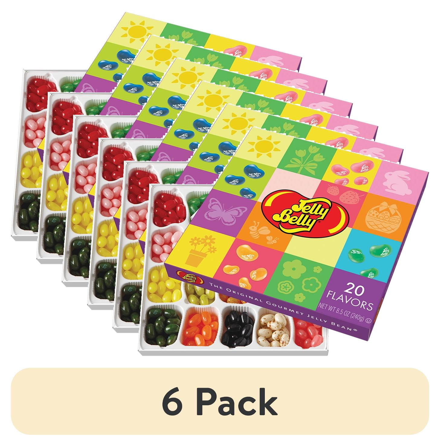 (6 pack) Jelly Belly 20-Flavor Assorted Jelly Bean Mix Spring Gift Box ...