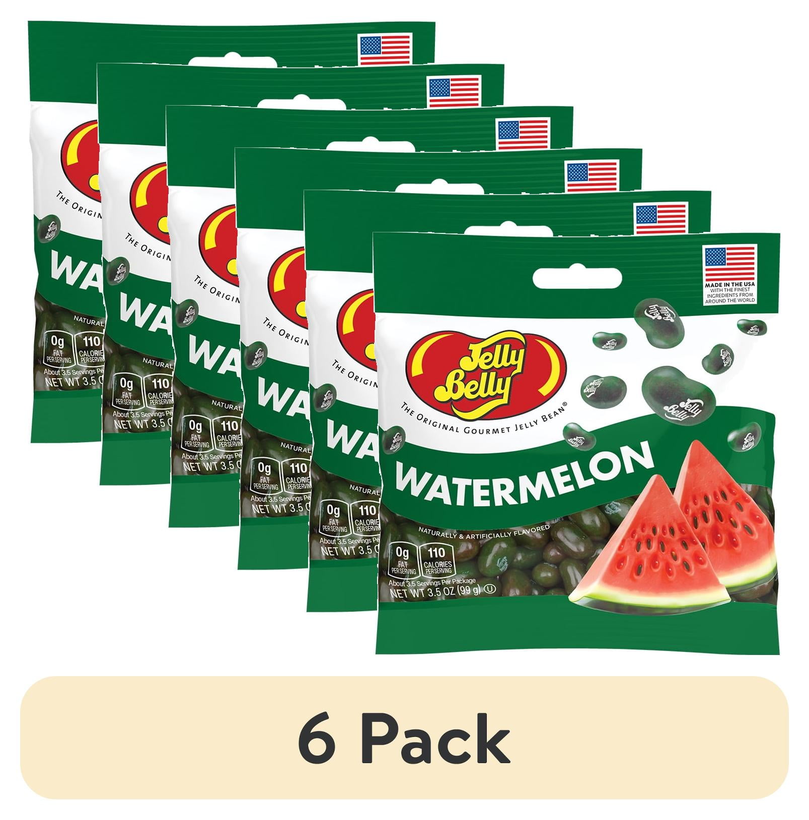 (6 pack) Jelly Belly Watermelon Jelly Beans - 3.5 oz Grab & Go® Bags ...