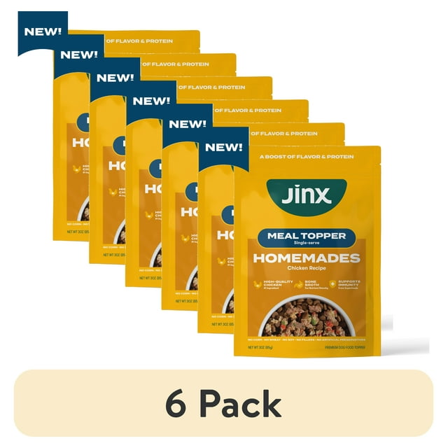 (6 pack) Jinx Homemades Chicken Single-Serve Wet Dog Food Meal Topper ...
