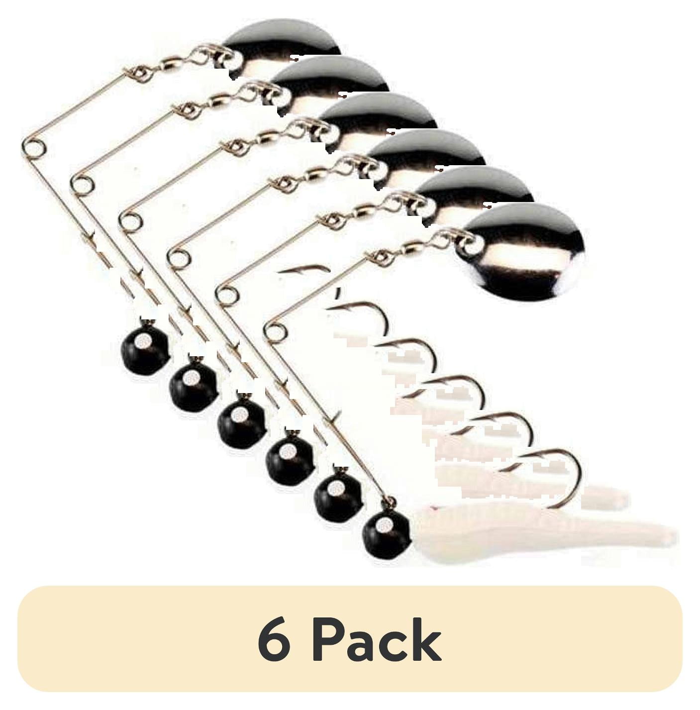 (6 pack) Johnson Original Beetle Spin Fishing Lure, White Red Dot, 1.1 ...