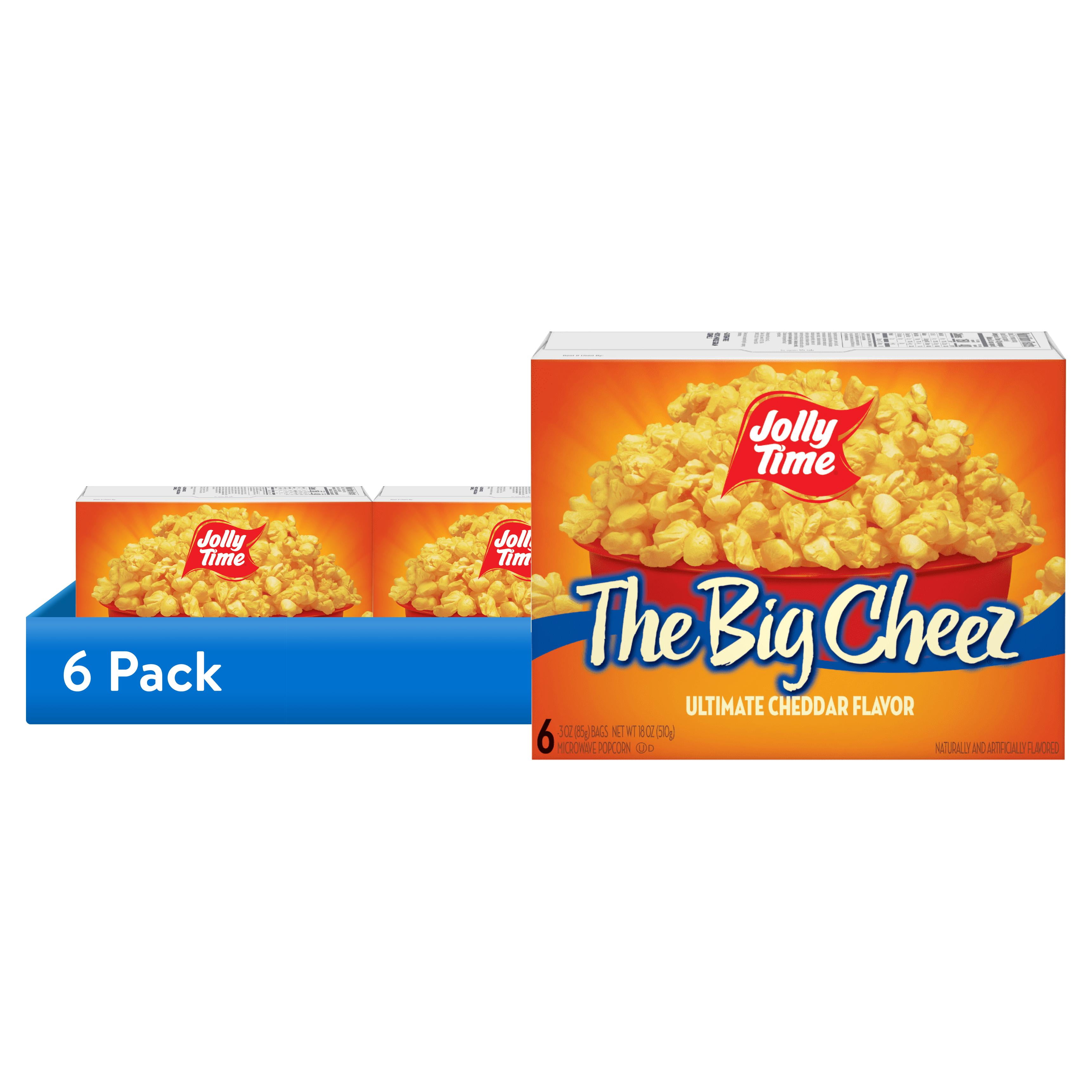 (6 pack) Jolly Time The Big Cheez Ultimate Cheddar Microwave Popcorn, 3 ...