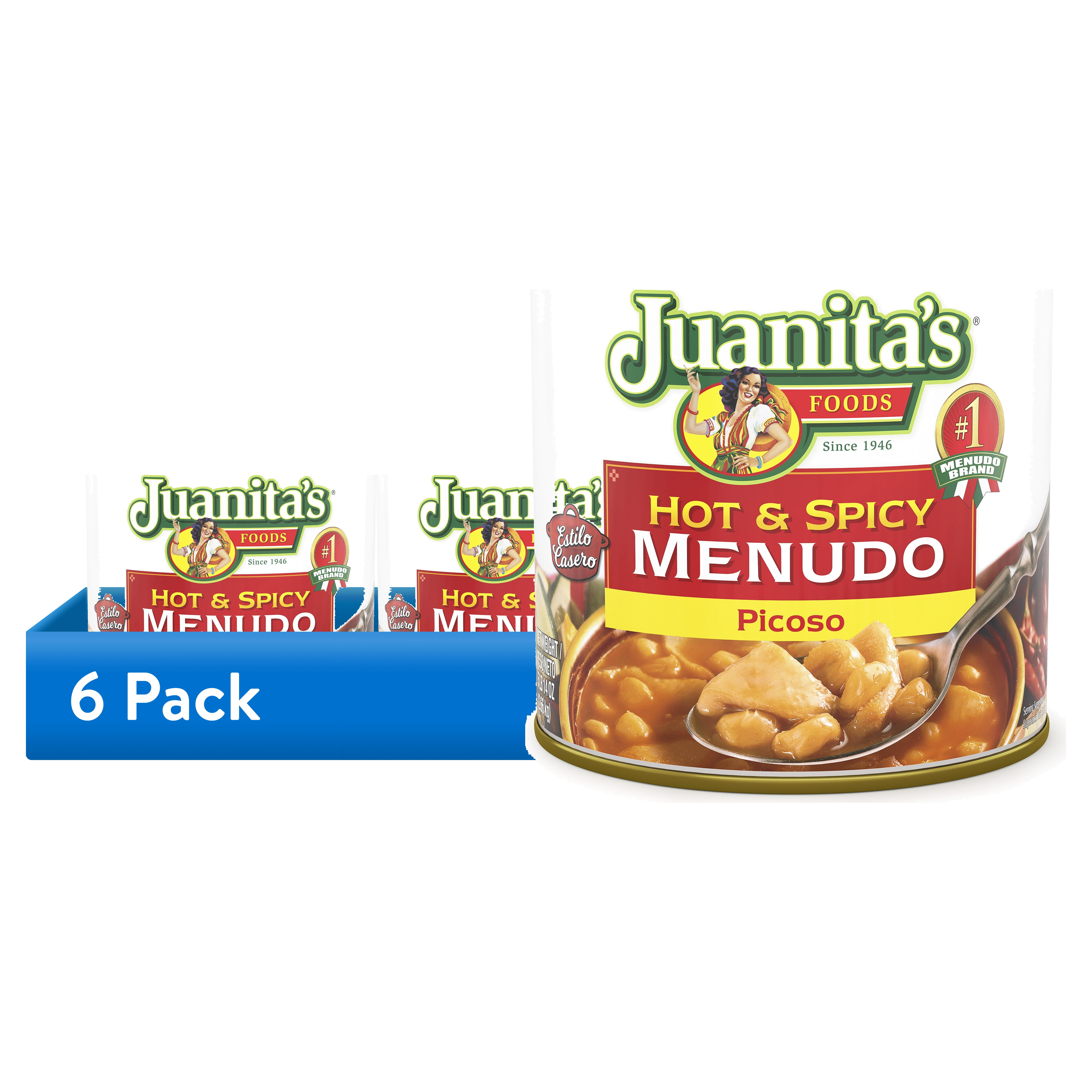(6 pack) Juanita’s Foods Ready to Serve Hot & Spicy Menudo Soup, 94 oz ...