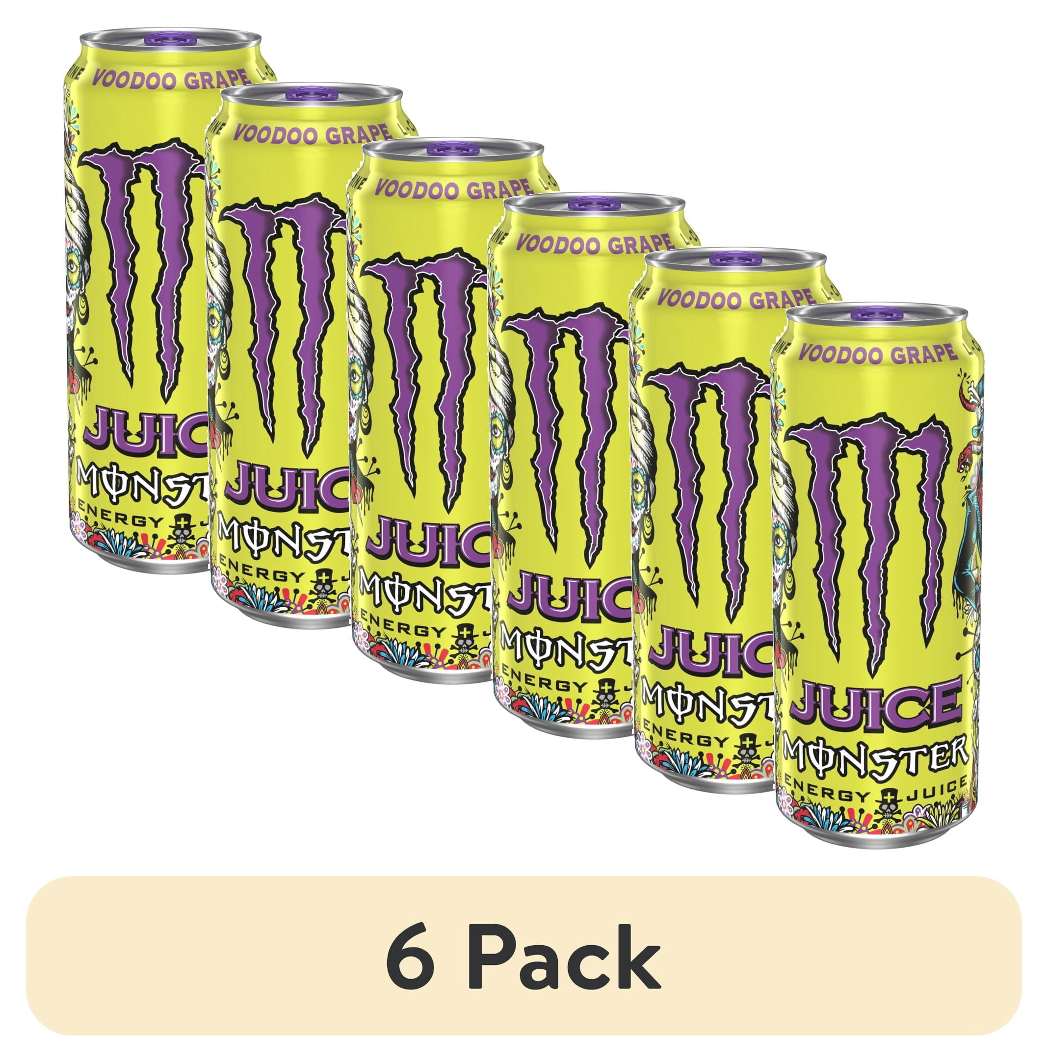 (6 pack) Juice Monster, Voodoo Grape, Juice + Energy Drink, 16 fl oz ...