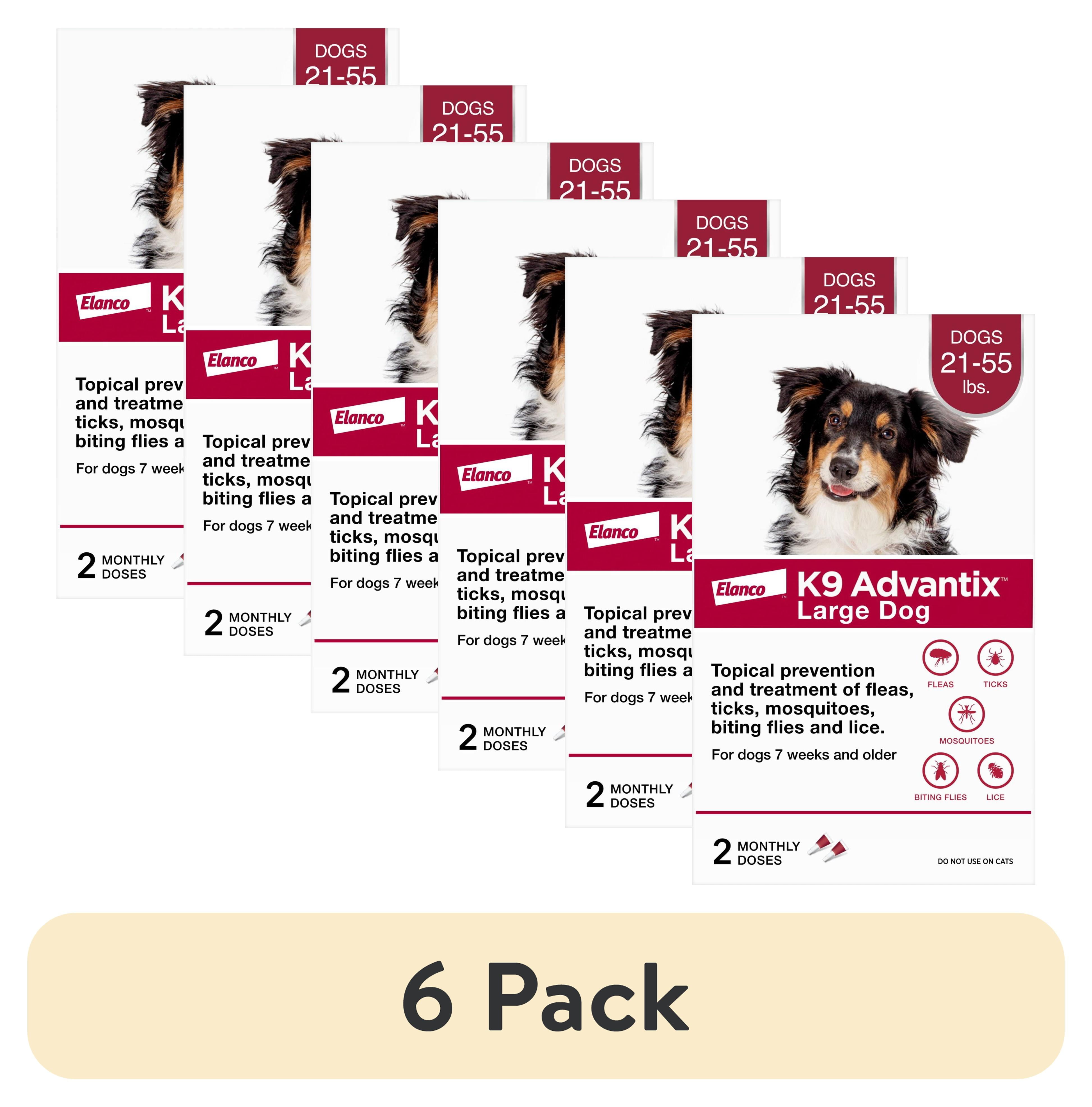 (6 pack) K9 Advantix Flea, Tick & Mosquito Prevention for Large Dogs 21 ...