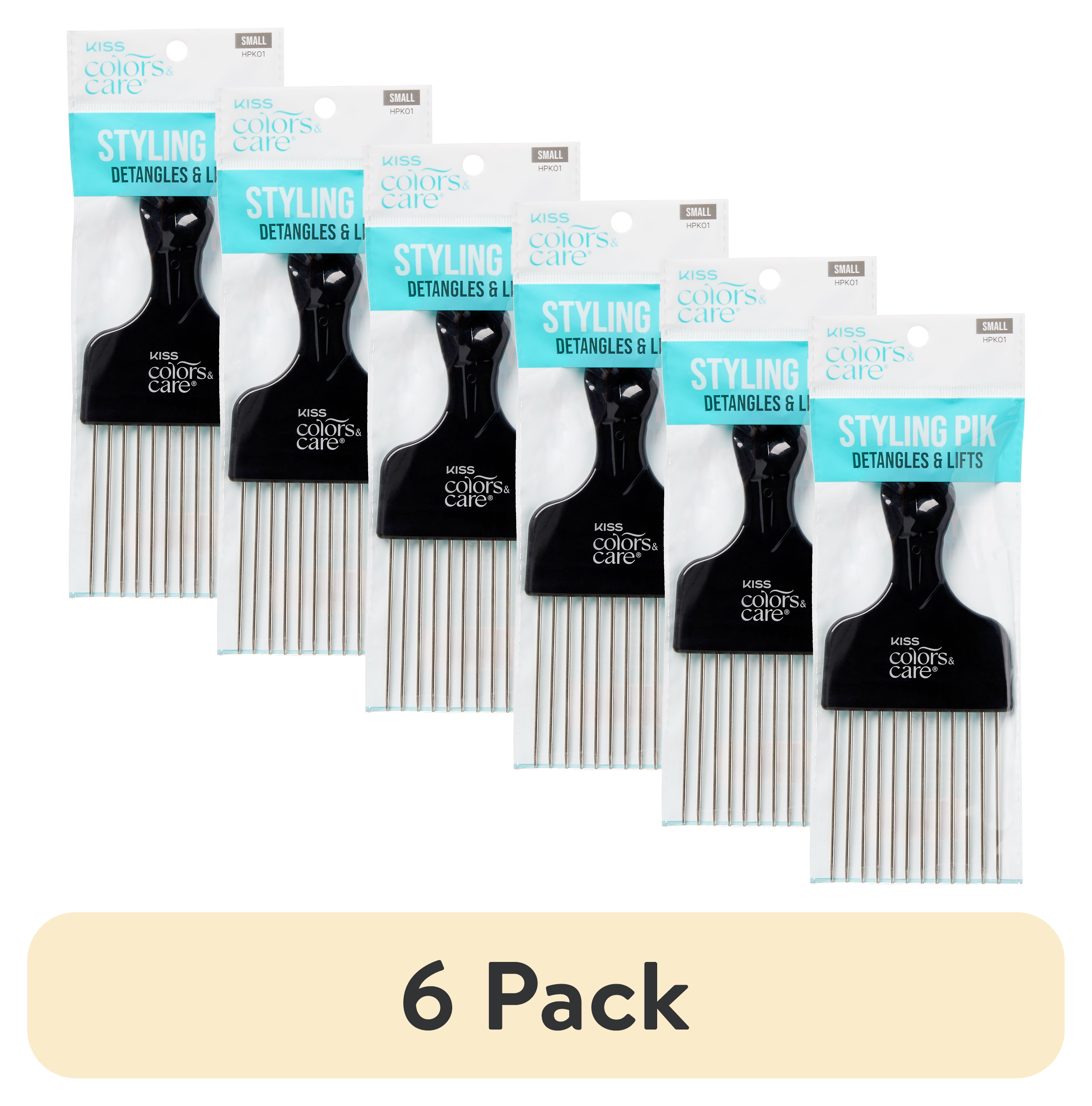 (6 pack) KISS Professional Afro Styling Pik, Small, Black, 1 Count ...