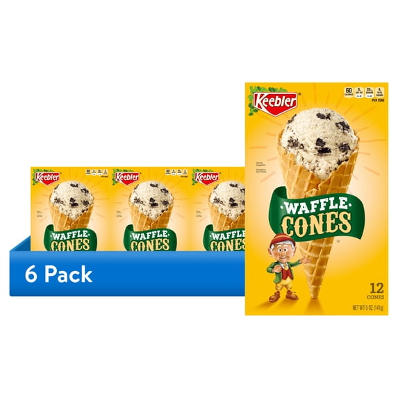 (6 pack) Keebler Waffle Ice Cream Cones, 5 oz, 12 ct - Walmart.com