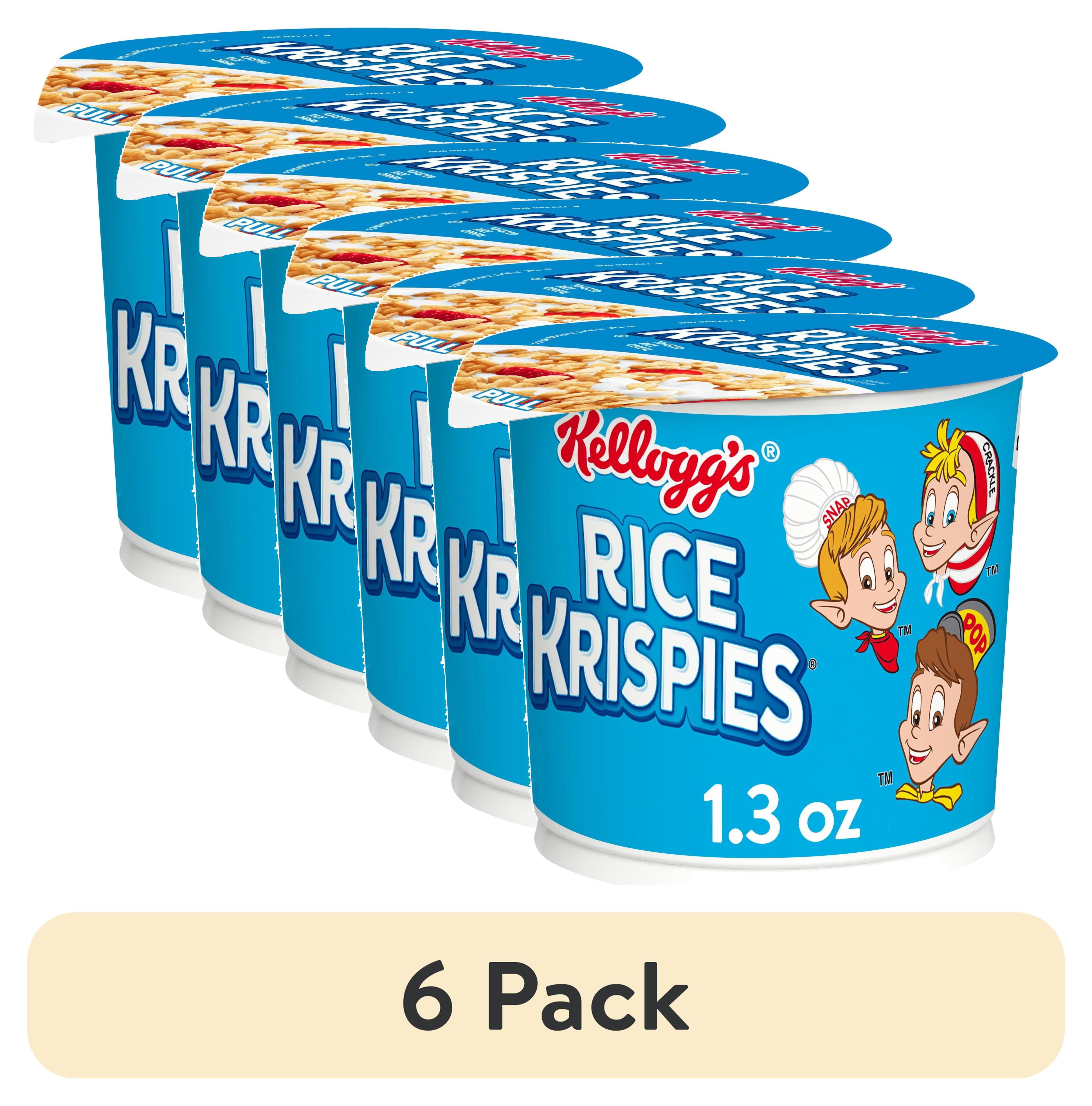 (6 pack) Kellogg's Rice Krispies Breakfast Cereal Cups, Kids Snacks, Family Breakfast, Original ...