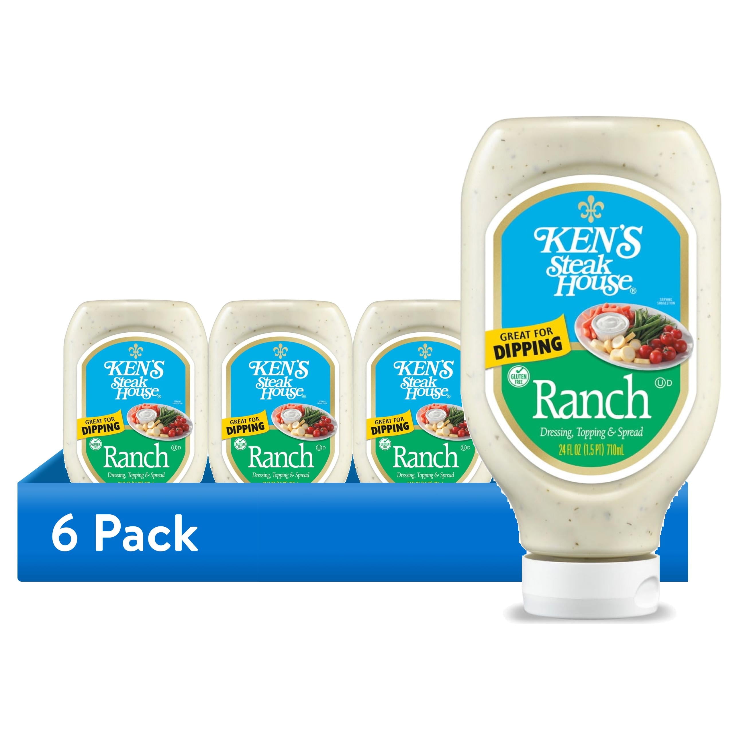 (6 pack) Ken's Steak House Ranch Salad Dressing, Topping & Spread 24 fl ...