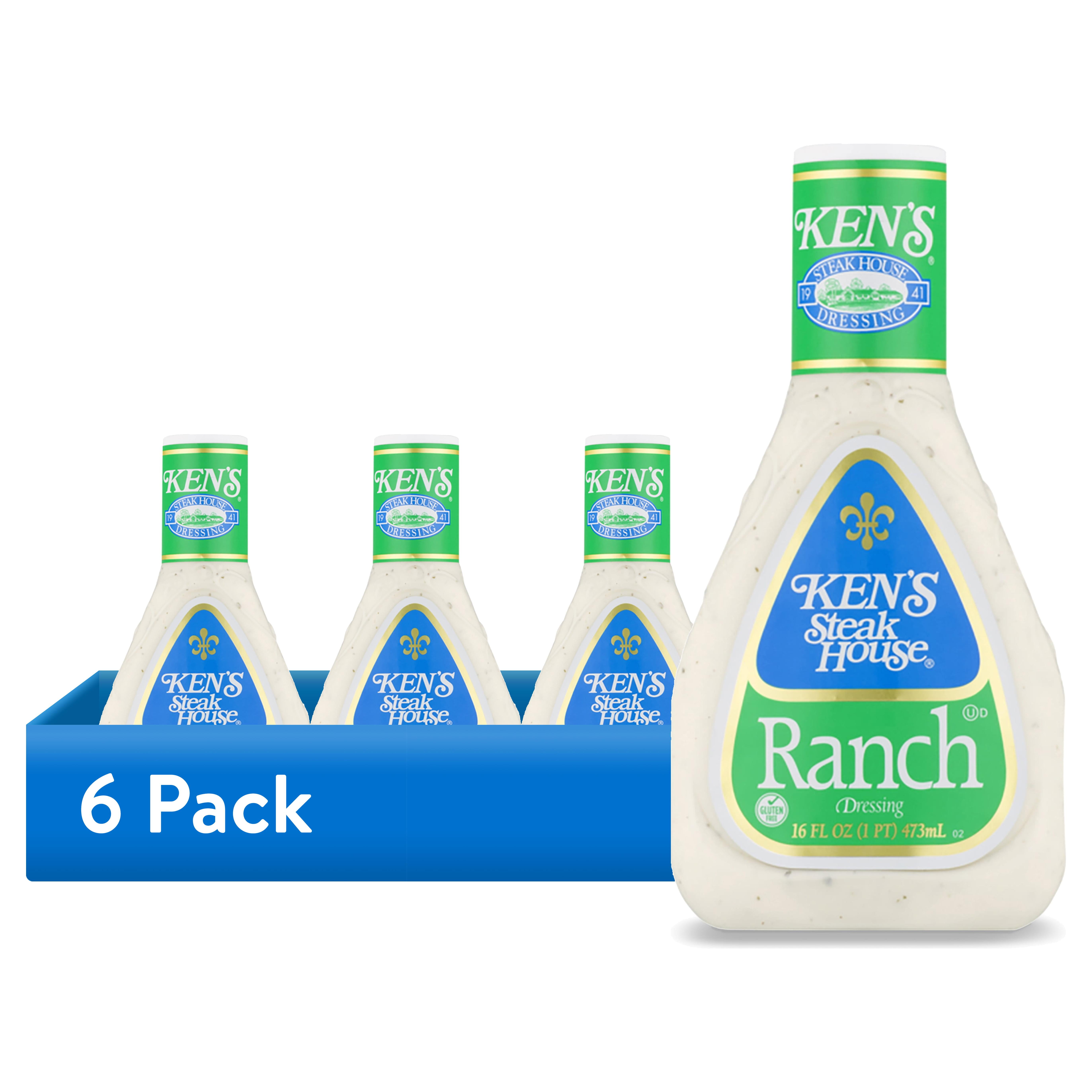 (6 pack) Ken's Steak House Ranch Salad Dressing 16 fl oz - Walmart.com
