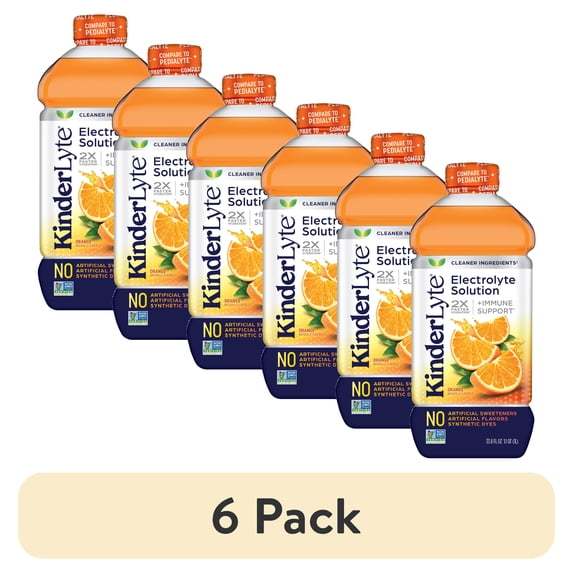 (6 pack) KinderLyte Electrolyte Drink for Kids & Adults, Orange, 1 ...
