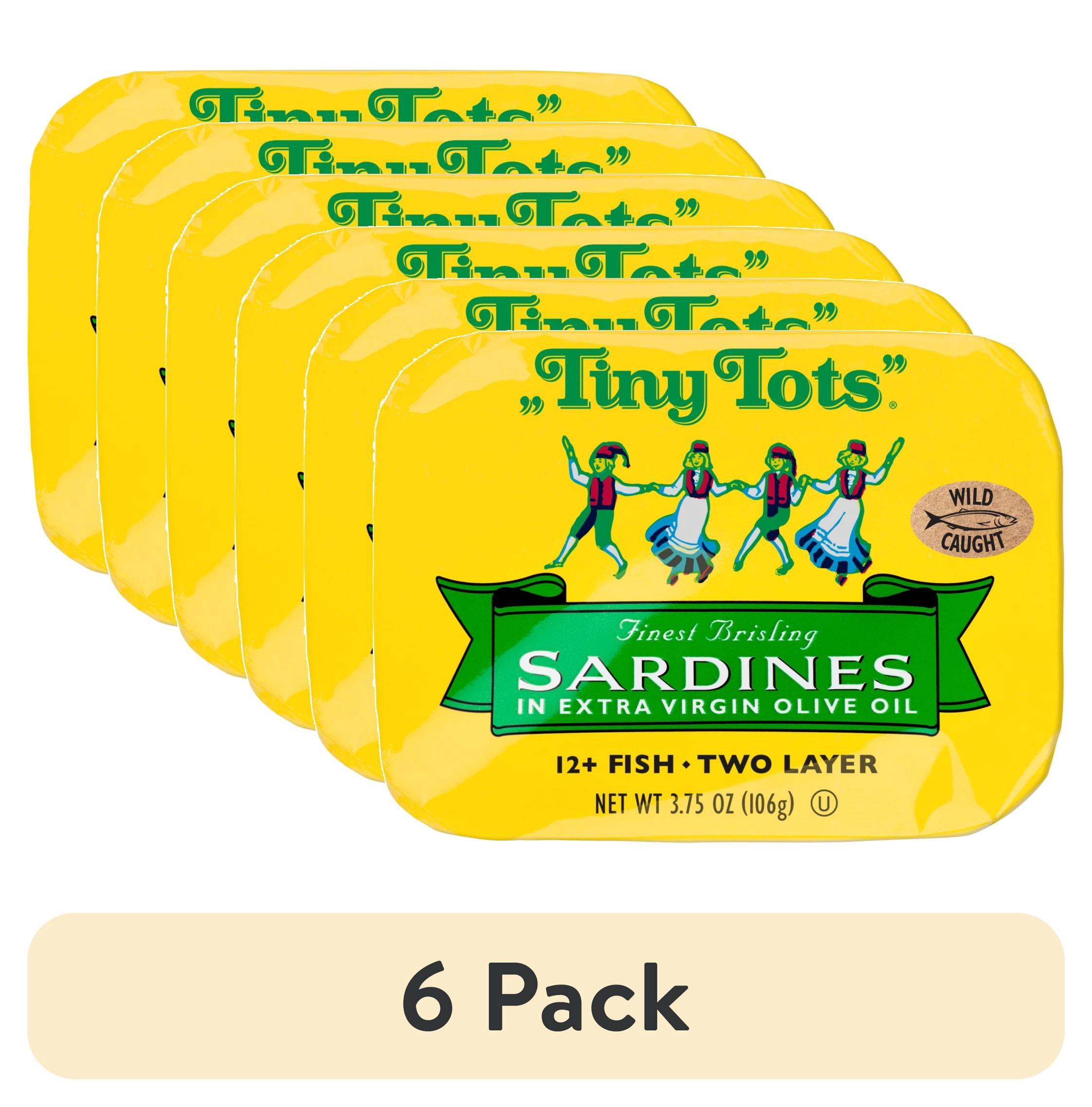 (6 pack) King Oscar Tiny Tots Wild Caught Brisling Sardines in Extra ...