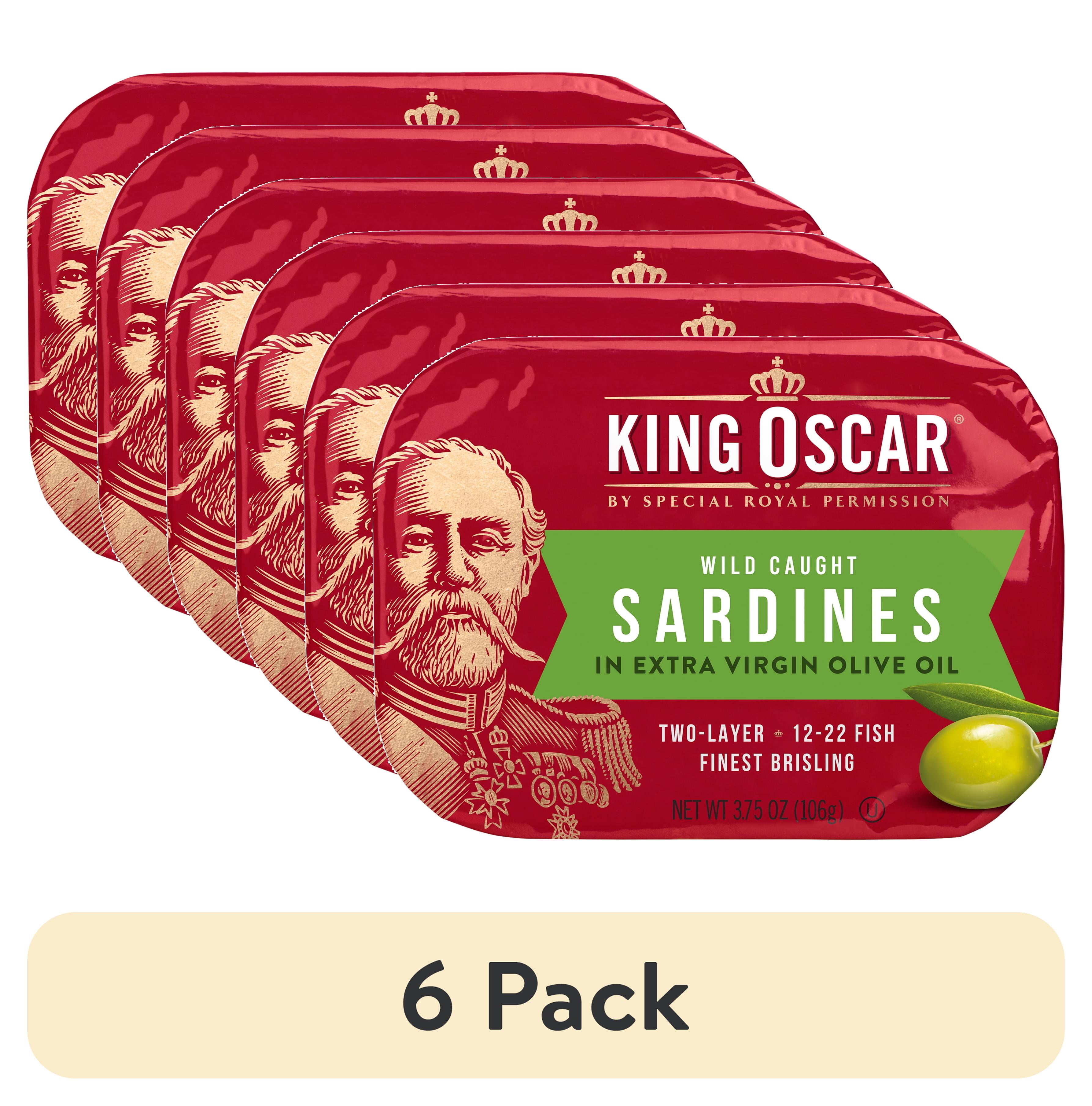 (6 pack) King Oscar Wild Caught Sardines in Extra Virgin Olive Oil 3.75 ...