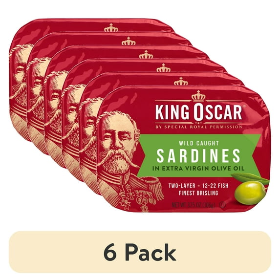 (6 pack) King Oscar Wild Caught Sardines in Extra Virgin Olive Oil 3.75 ...