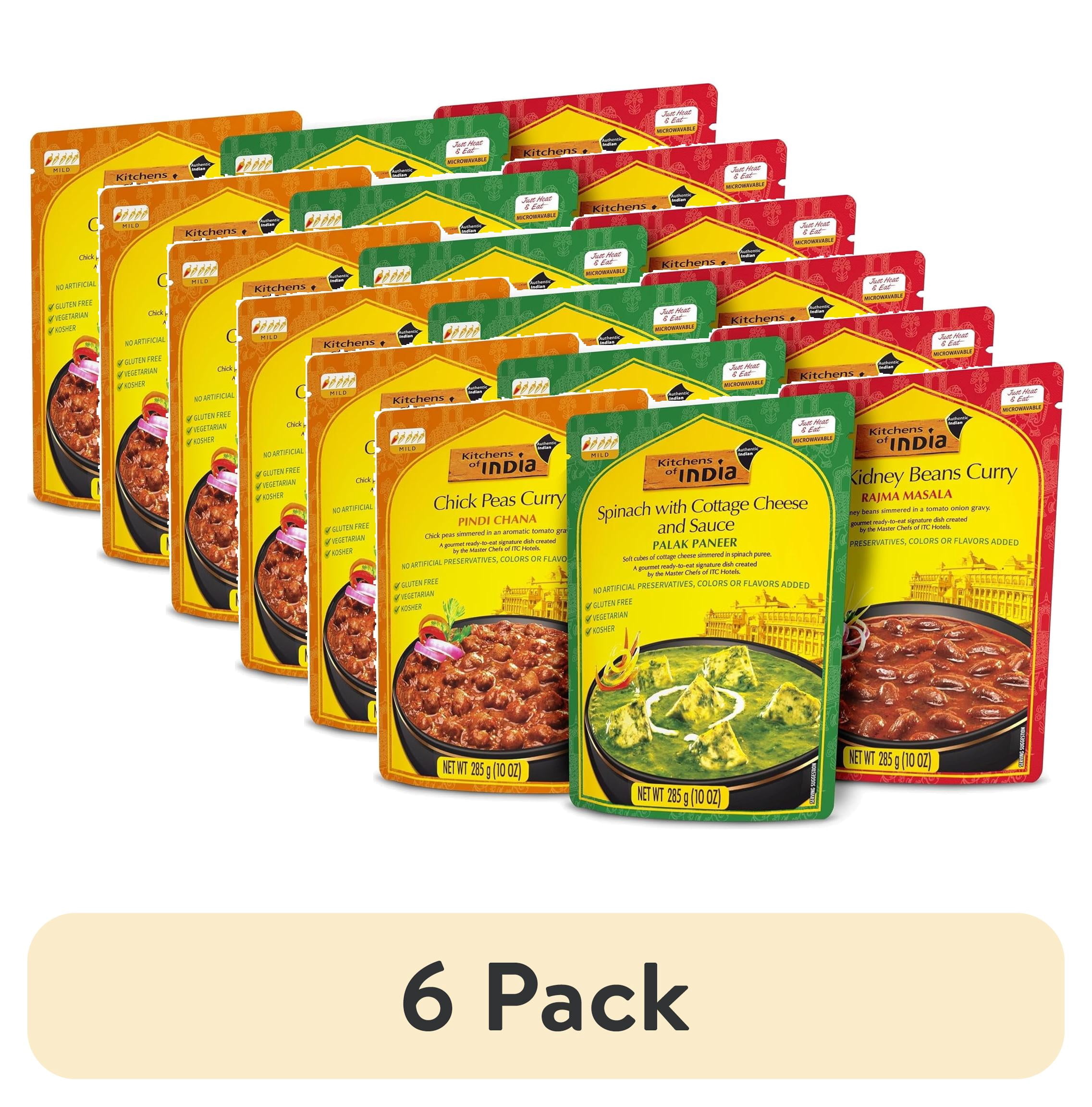 (6 pack) Kitchens of India, Ready to Eat, Microwaveable, Protein ...