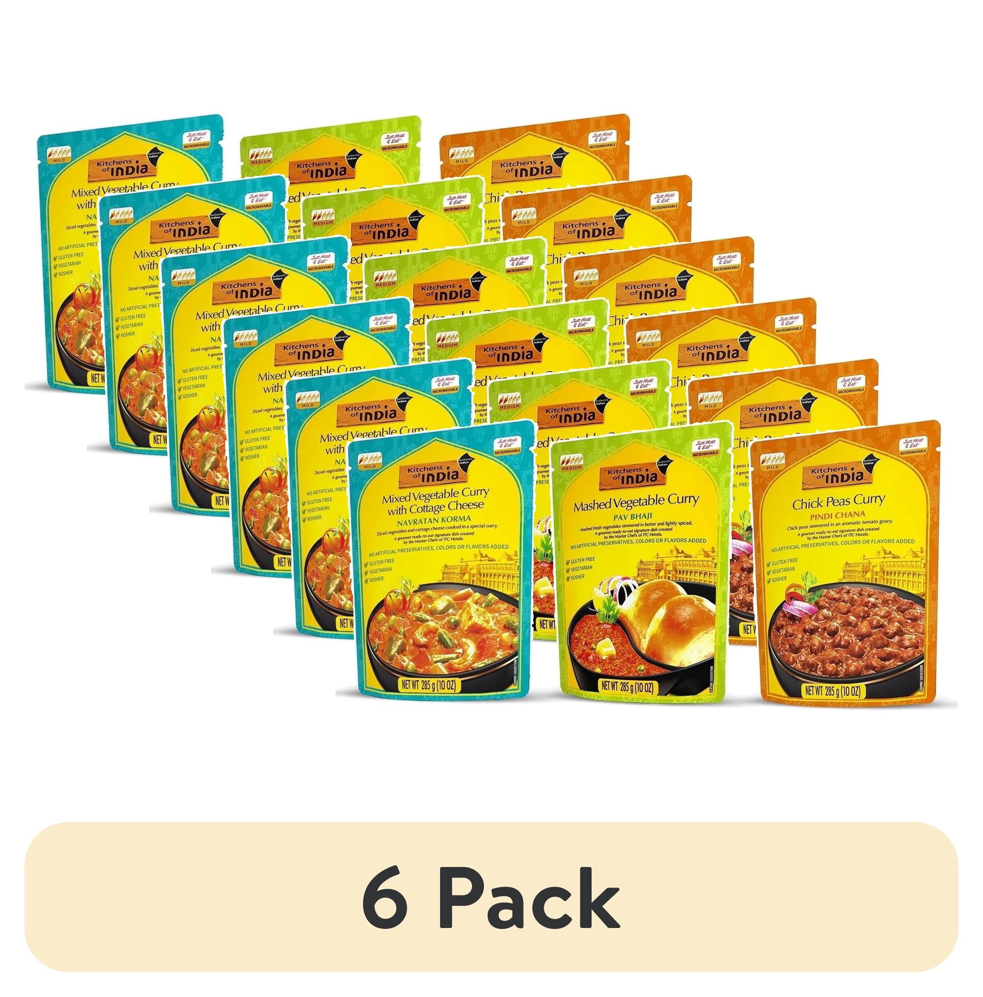 (6 pack) Kitchens of India Ready-to-Eat Dinner Variety Pack, Authentic ...