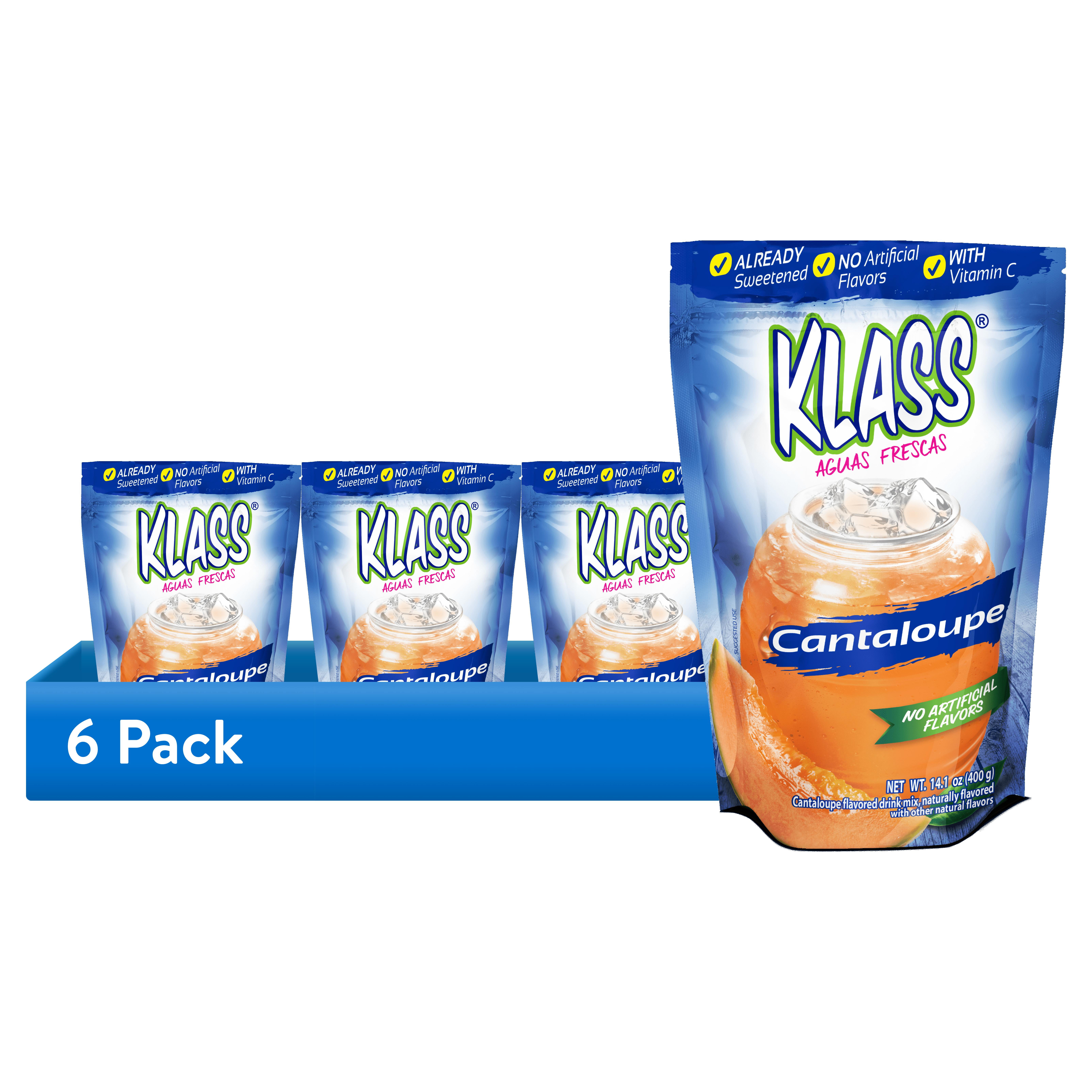 (6 pack) Klass Aguas Frescas Melon, with Vitamin C, Multiserve ...
