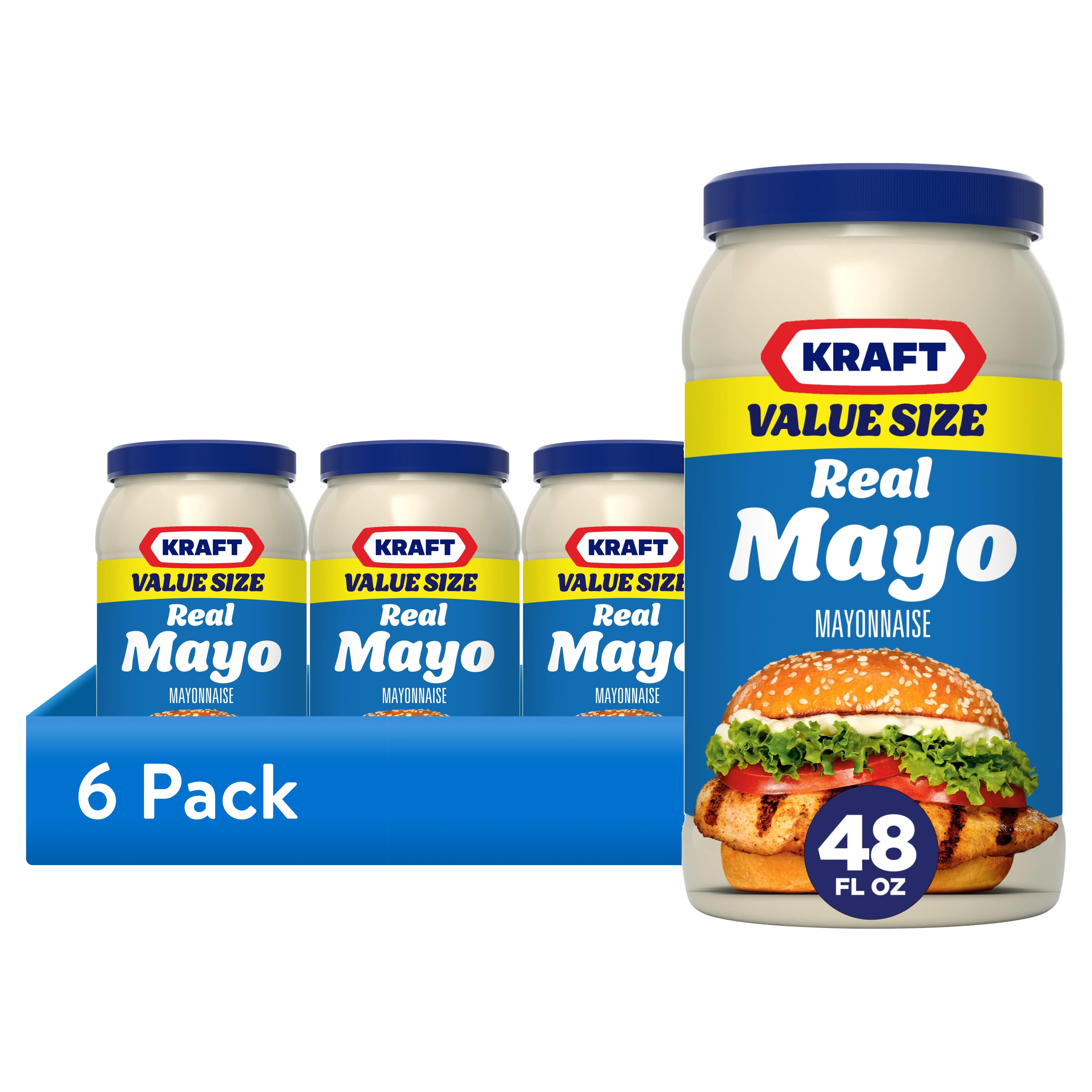 (6 pack) Kraft Real Mayo Creamy & Smooth Mayonnaise, 48 fl oz Jar ...