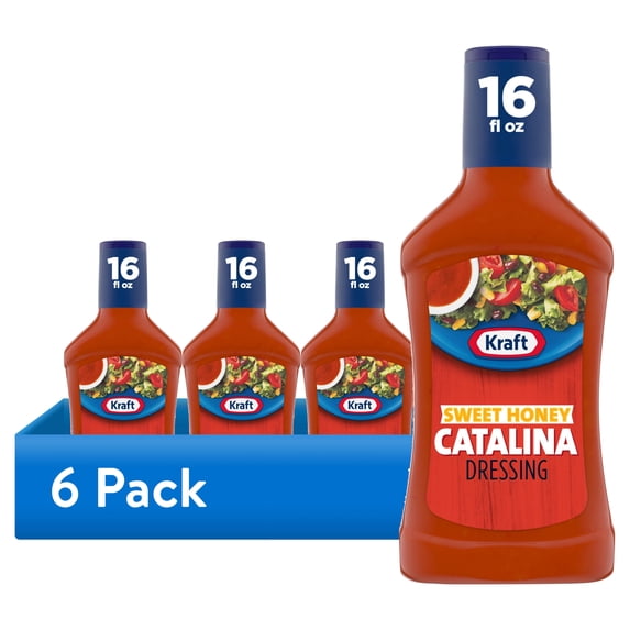 (6 pack) Kraft Sweet Honey Catalina Dressing, 16 fl oz Bottle - Walmart.com