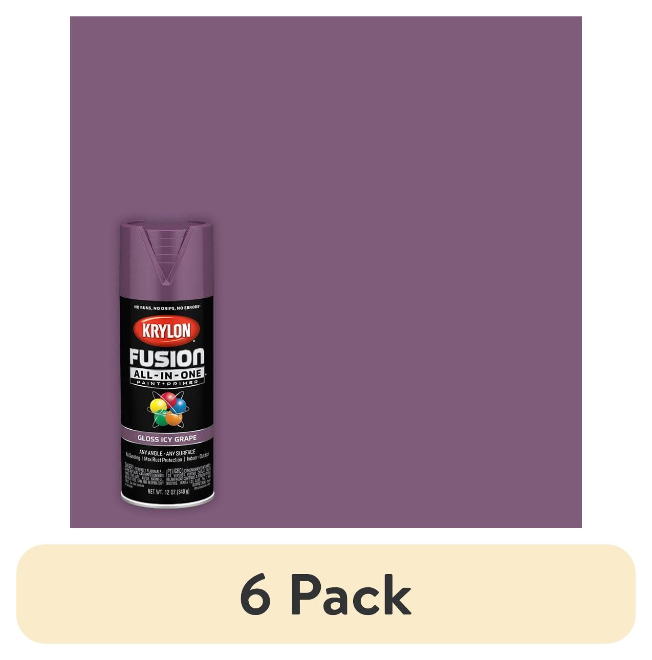 (6 pack) Krylon K02709007 Krylon Fusion All-In-One Icy Grape Gloss 12 ...