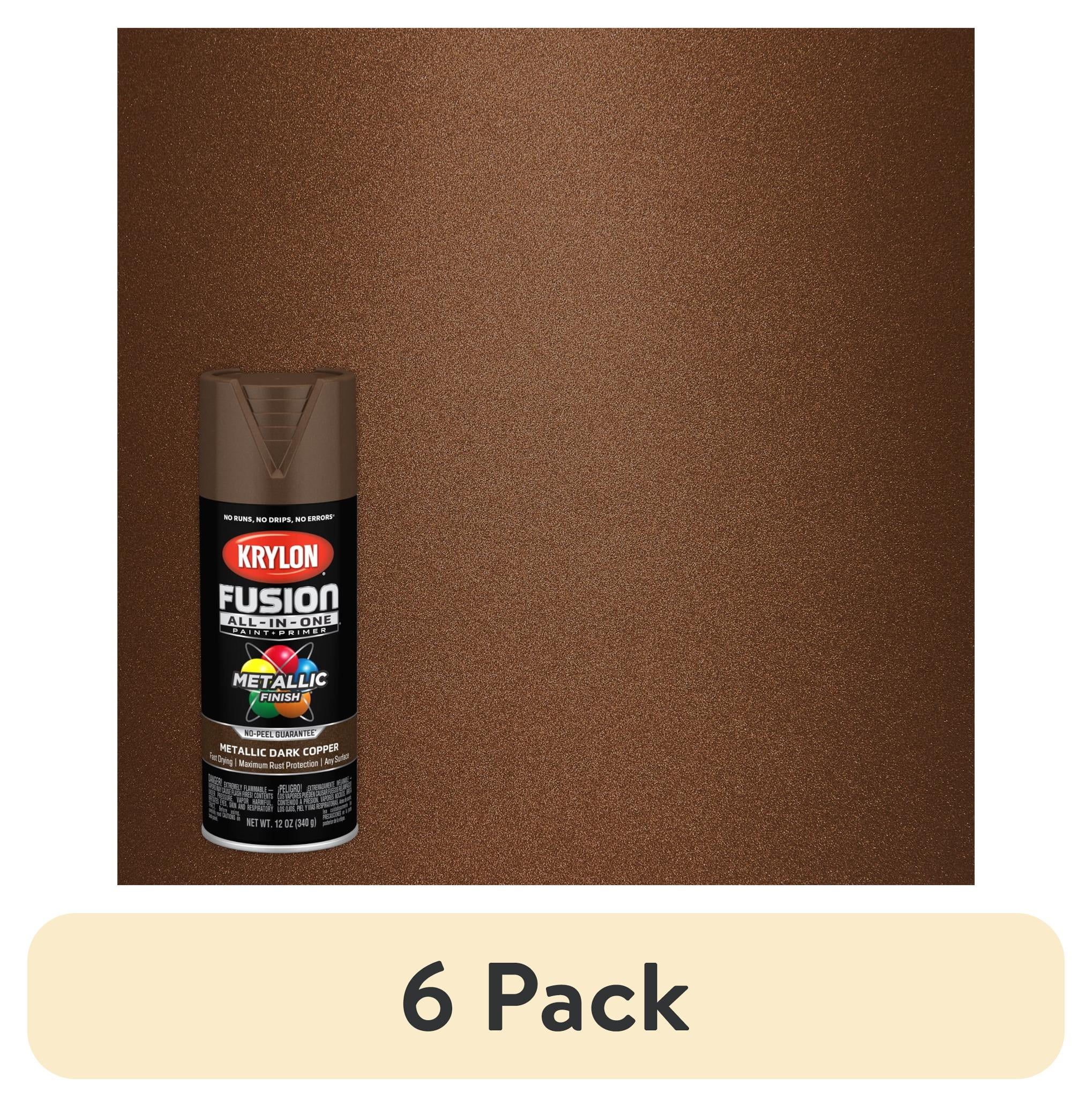 (6 pack) Krylon K02767007 Krylon Fusion All-In-One Metallic Dark Copper ...