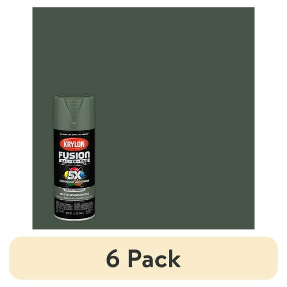 (6 pack) Krylon K02796007 Krylon Fusion All-In-One Spanish Moss Matte ...