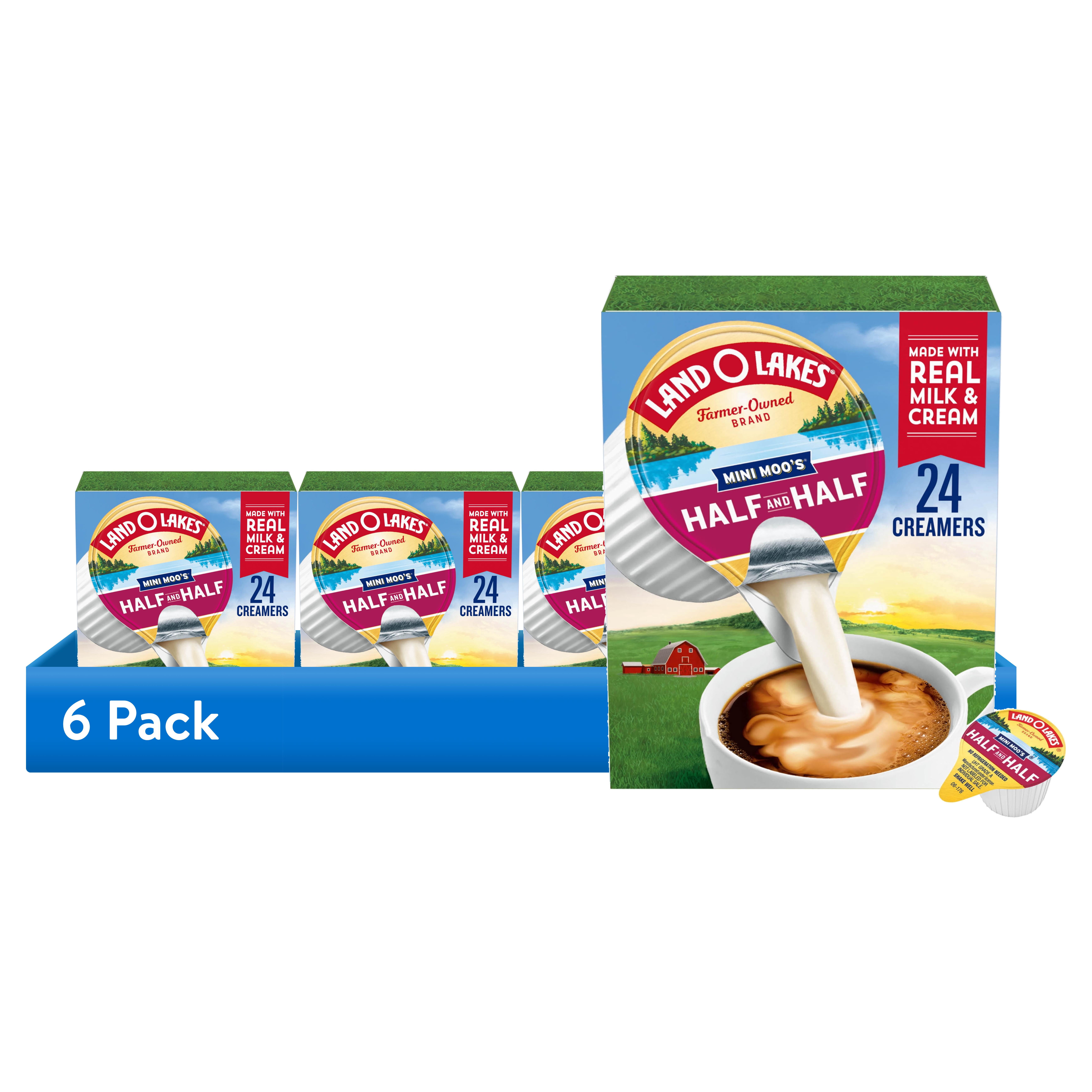 (6 pack) Land O Lakes Mini Moo’s Half And Half Creamer Singles, 24 ...