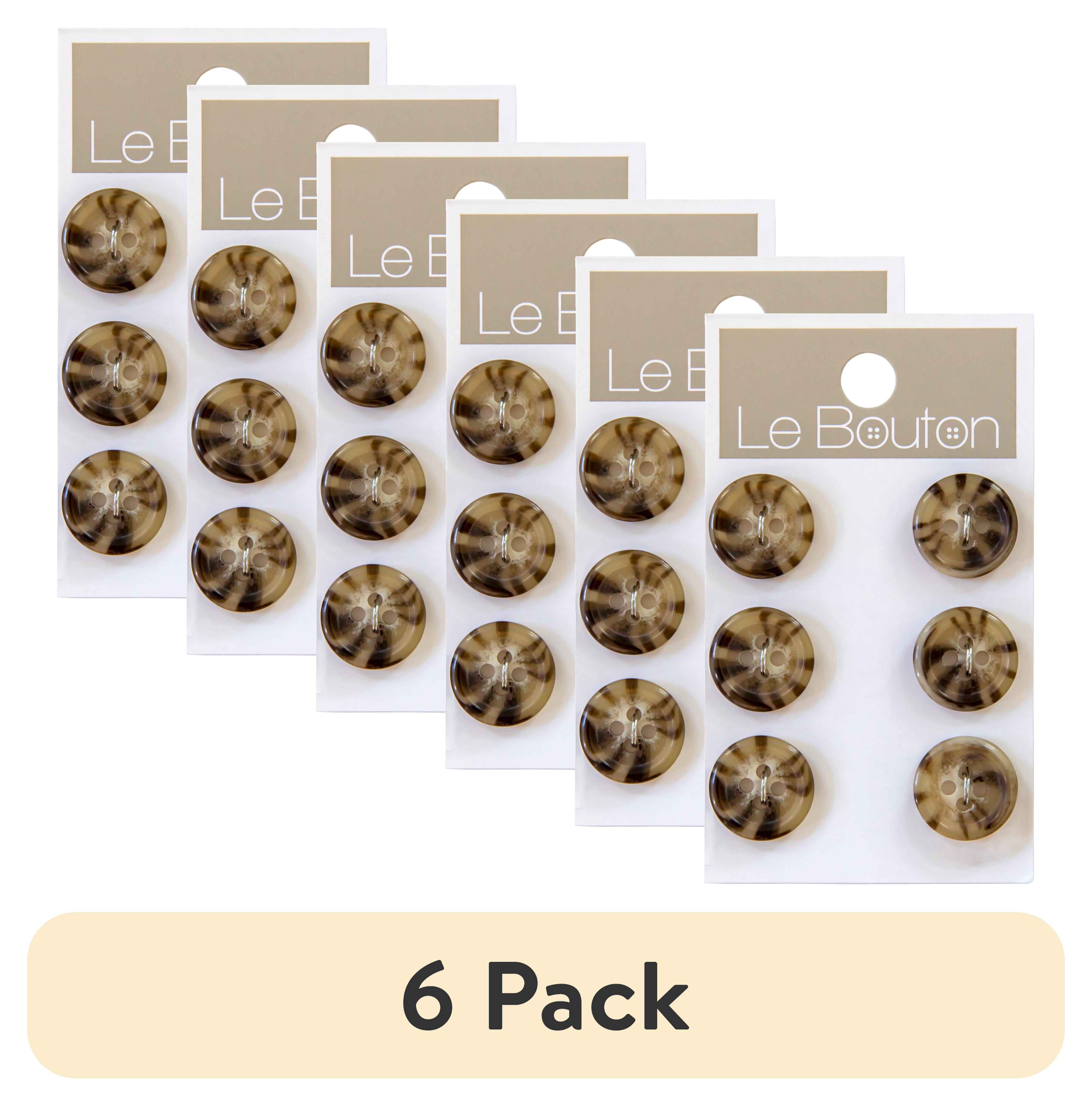 (6 pack) Le Bouton Beige 5/8" 4-Hole Buttons, 6 Pieces - Walmart.com