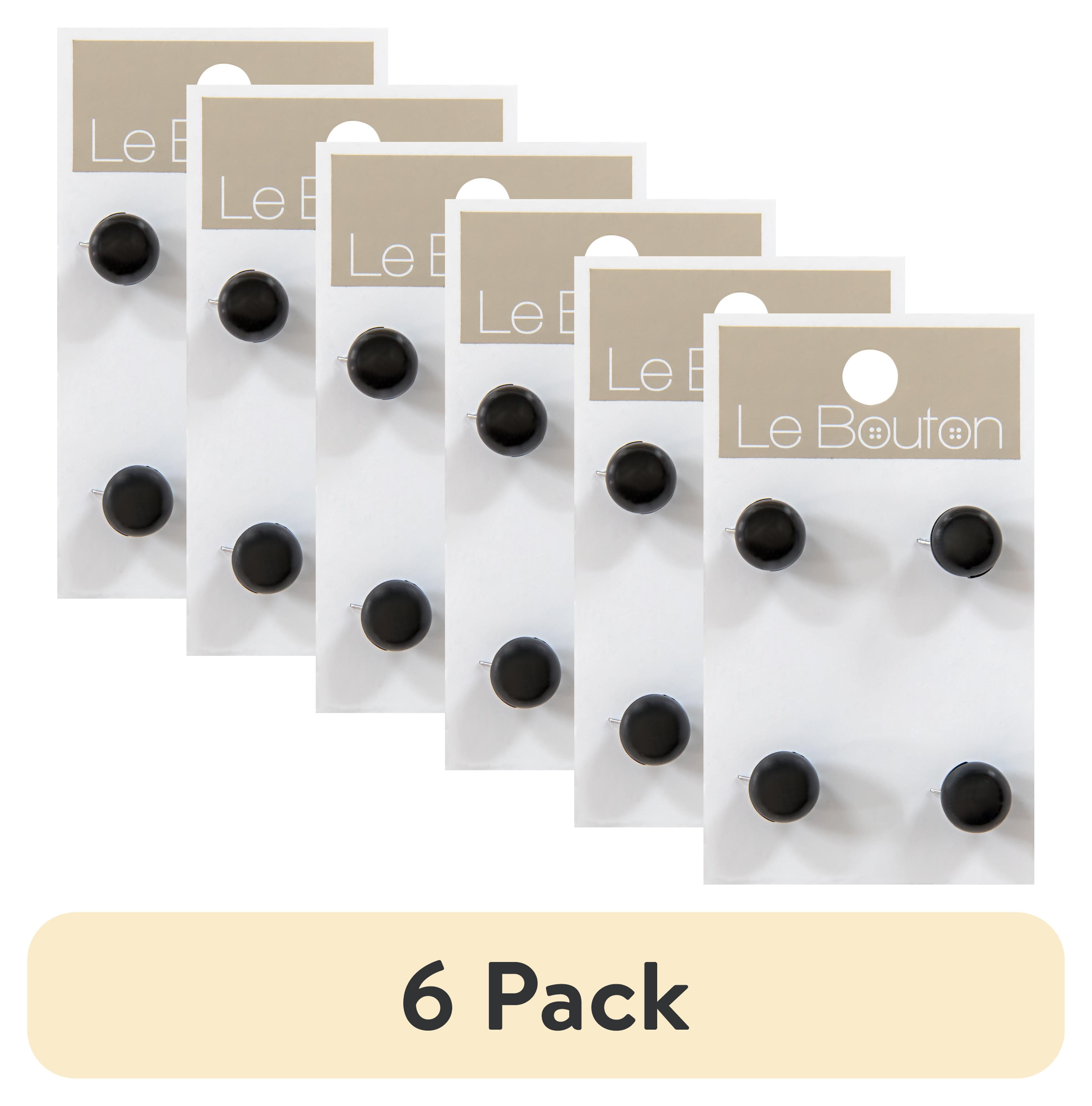 (6 pack) Le Bouton Black 3/8" Shank Buttons, 4 Pieces - Walmart.com