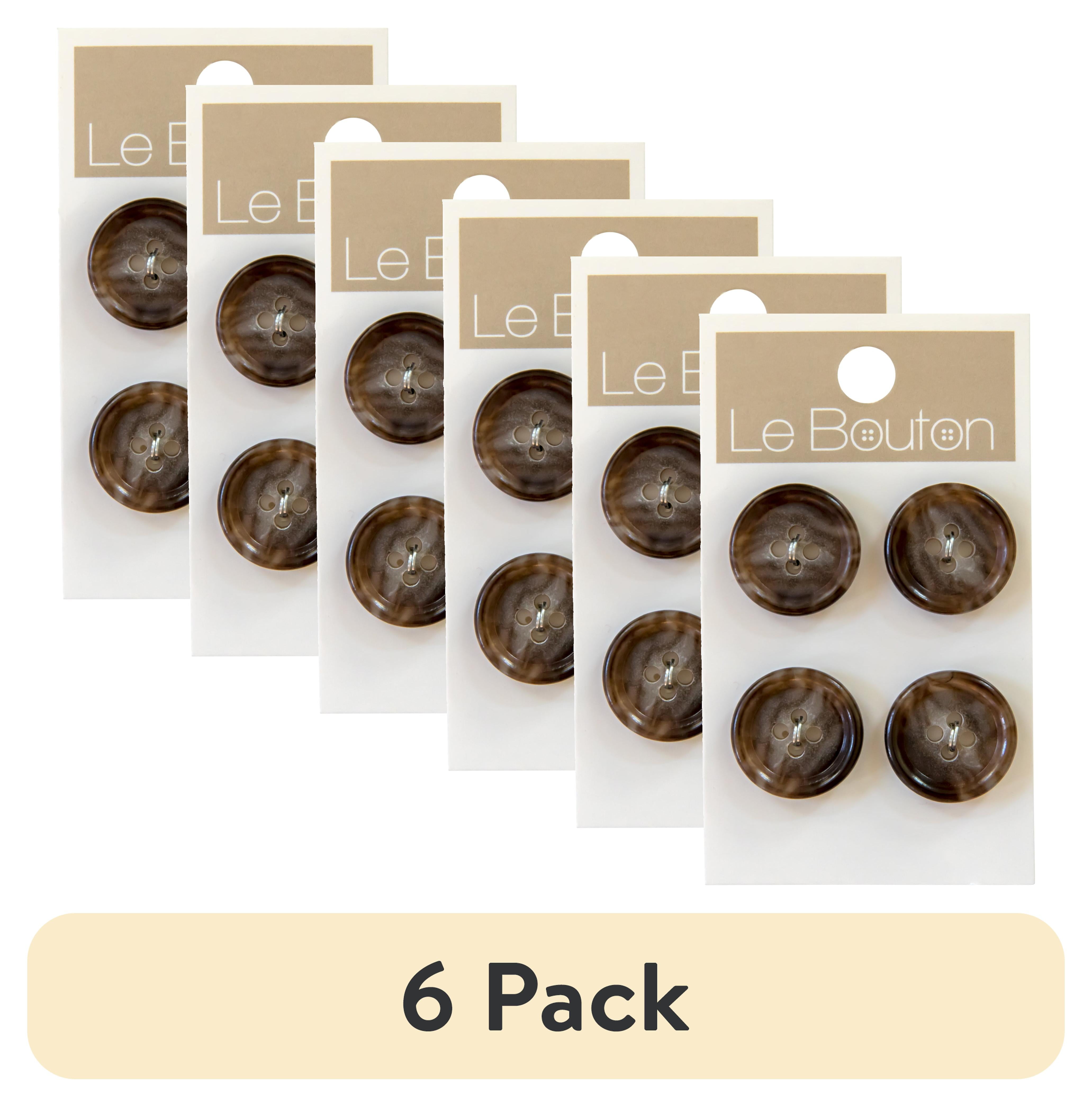(6 pack) Le Bouton Brown 3/4" 4-Hole Buttons, 4 Pieces, 100% Urea ...