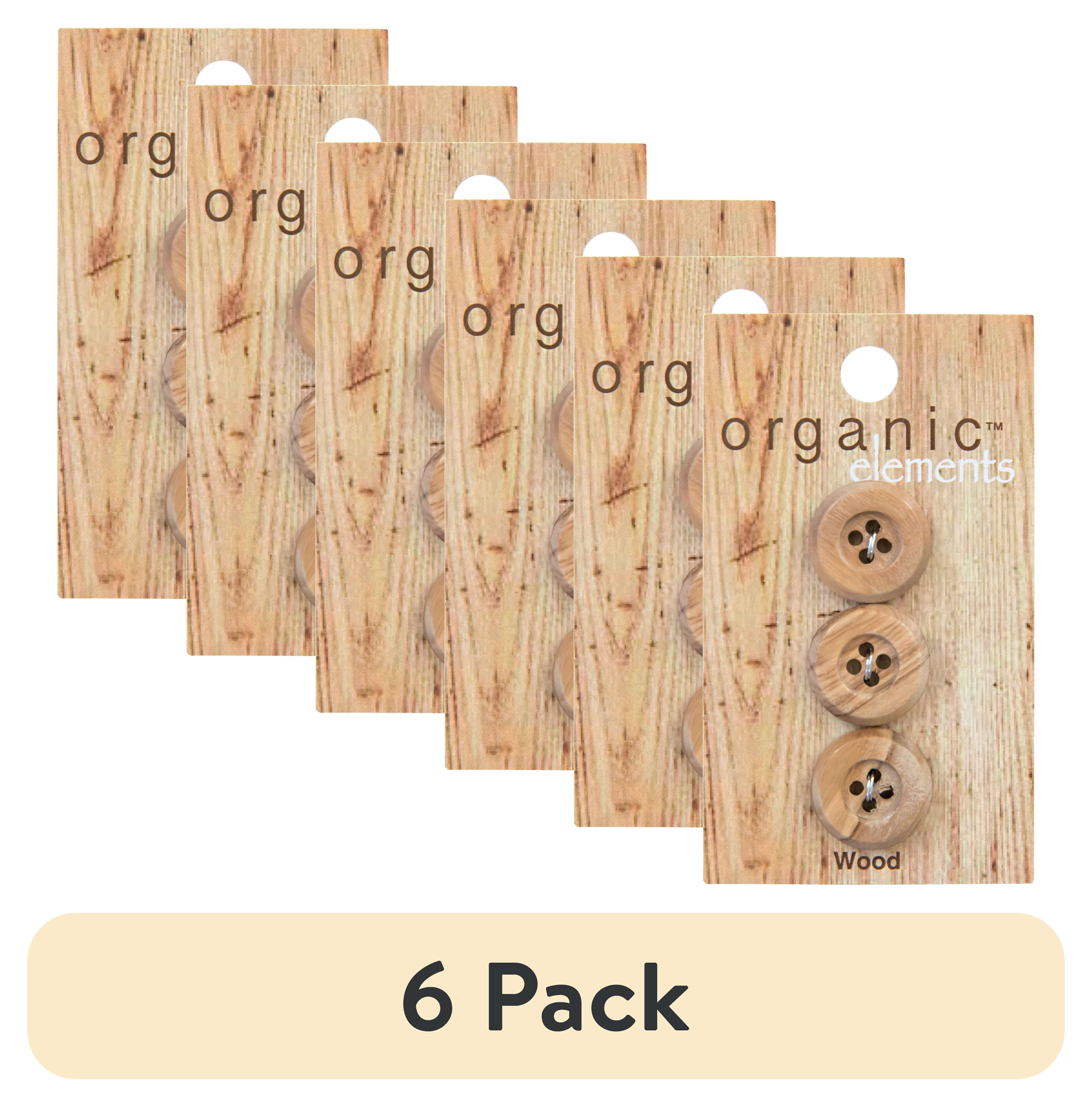 (6 pack) Le Bouton Tan 3/4" 4-Hole Wood Buttons, 3 Pieces - Walmart.com