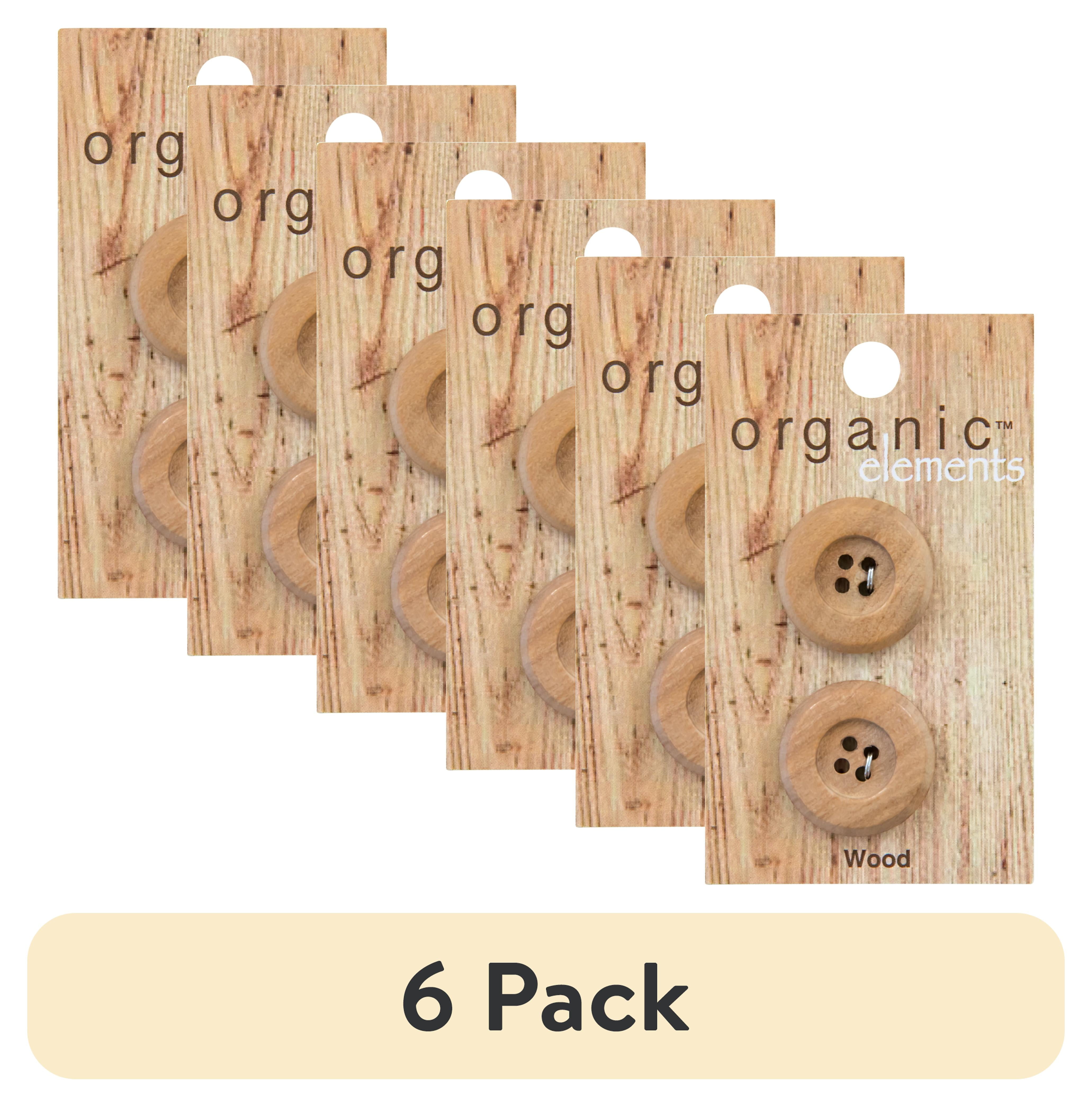 (6 pack) Le Bouton Tan 7/8" 4-Hole Wood Buttons, 2 Pieces - Walmart.com