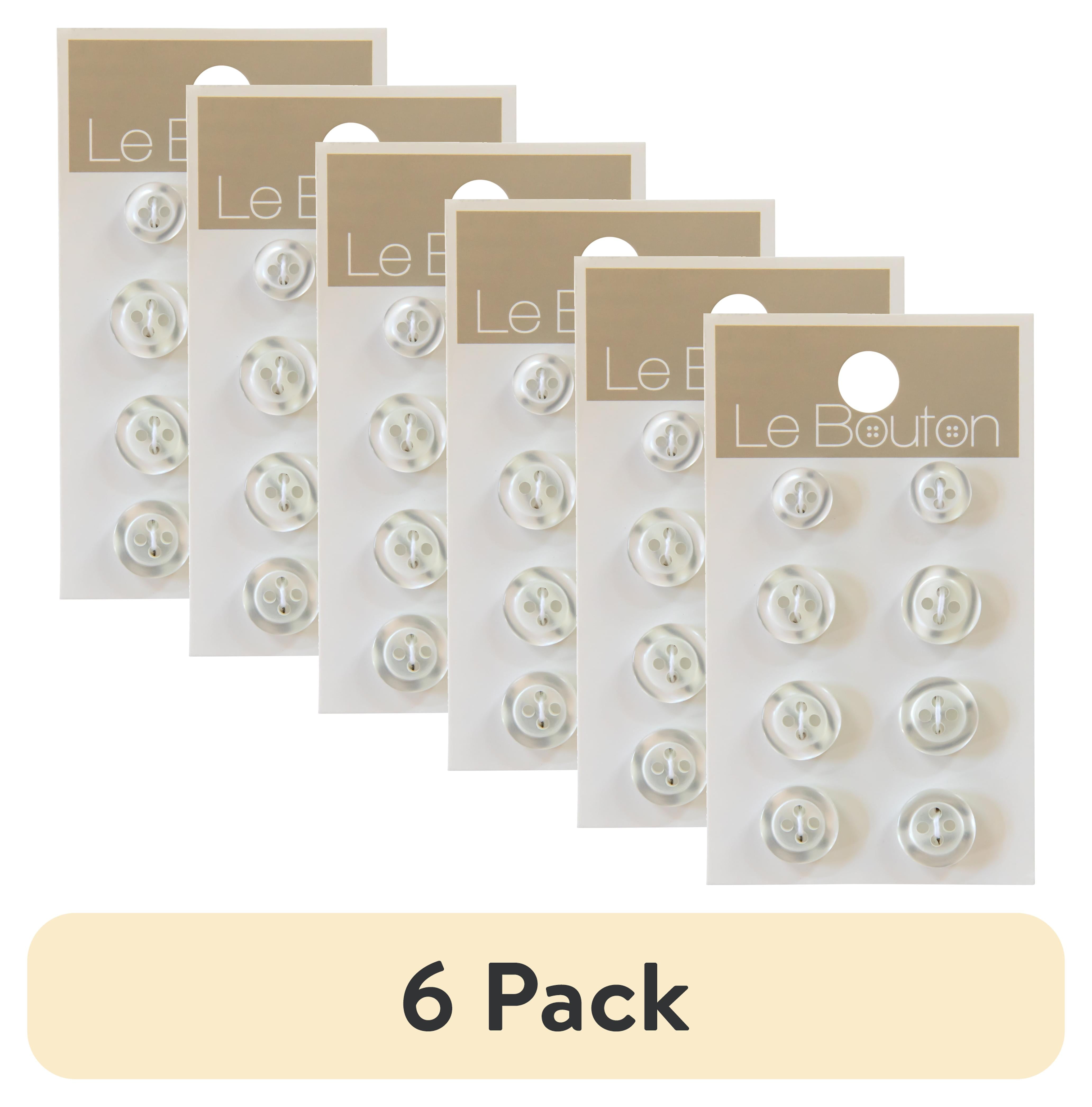 (6 pack) Le Bouton White Assorted Sew Thru Shirt Buttons are the ...
