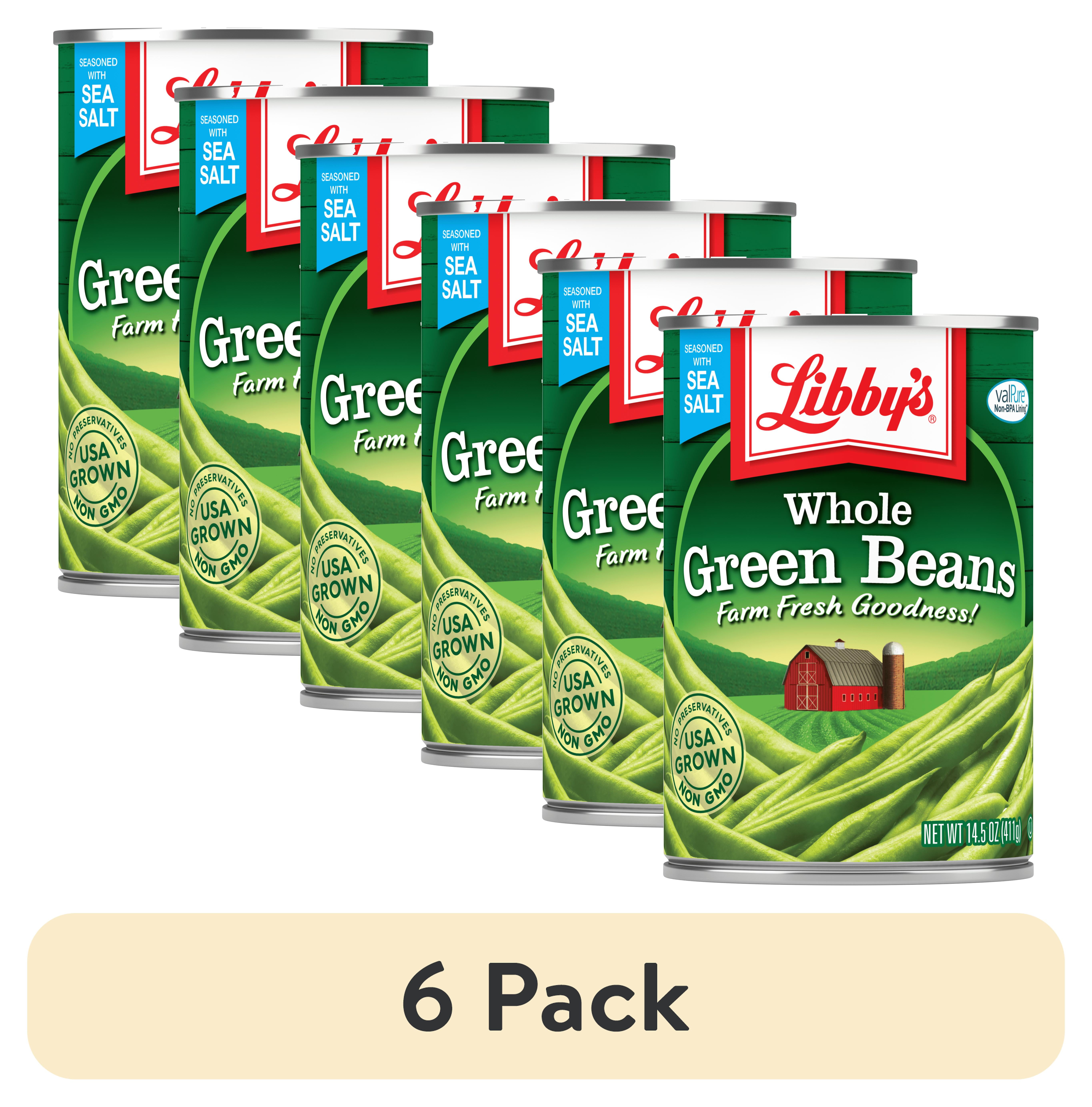 (6 pack) Libby's Canned Whole Green Beans, 14.5 oz Can - Walmart.com