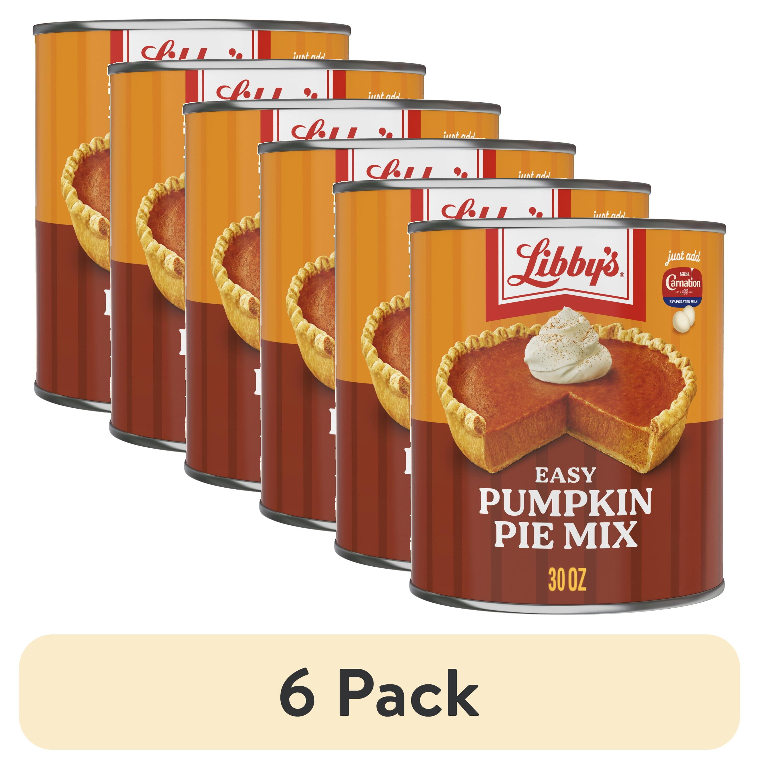 (6 pack) Libby's Easy Pumpkin Pie Mix, Canned Pumpkin Pie Filling, Baking One 9-inch Pumpkin Pie ...