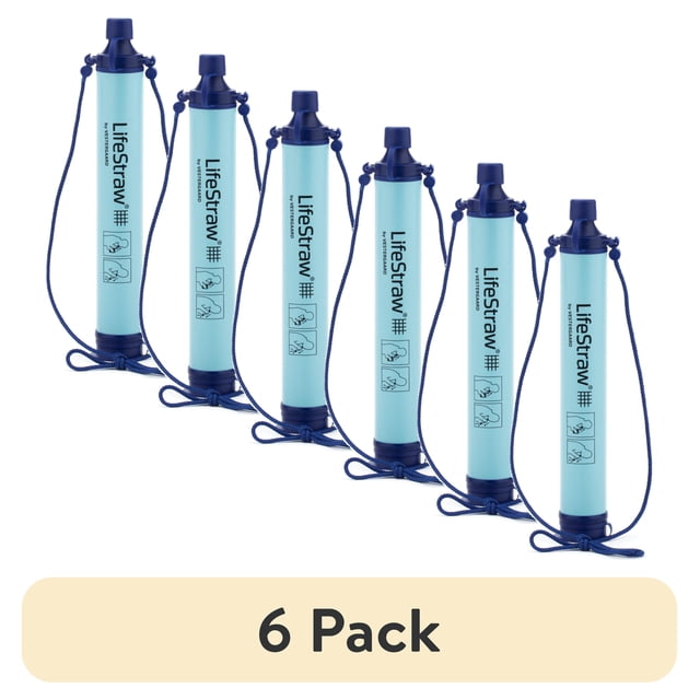 (6 pack) Lifestraw Personal Water Filter for Travel, Hiking, Camping ...
