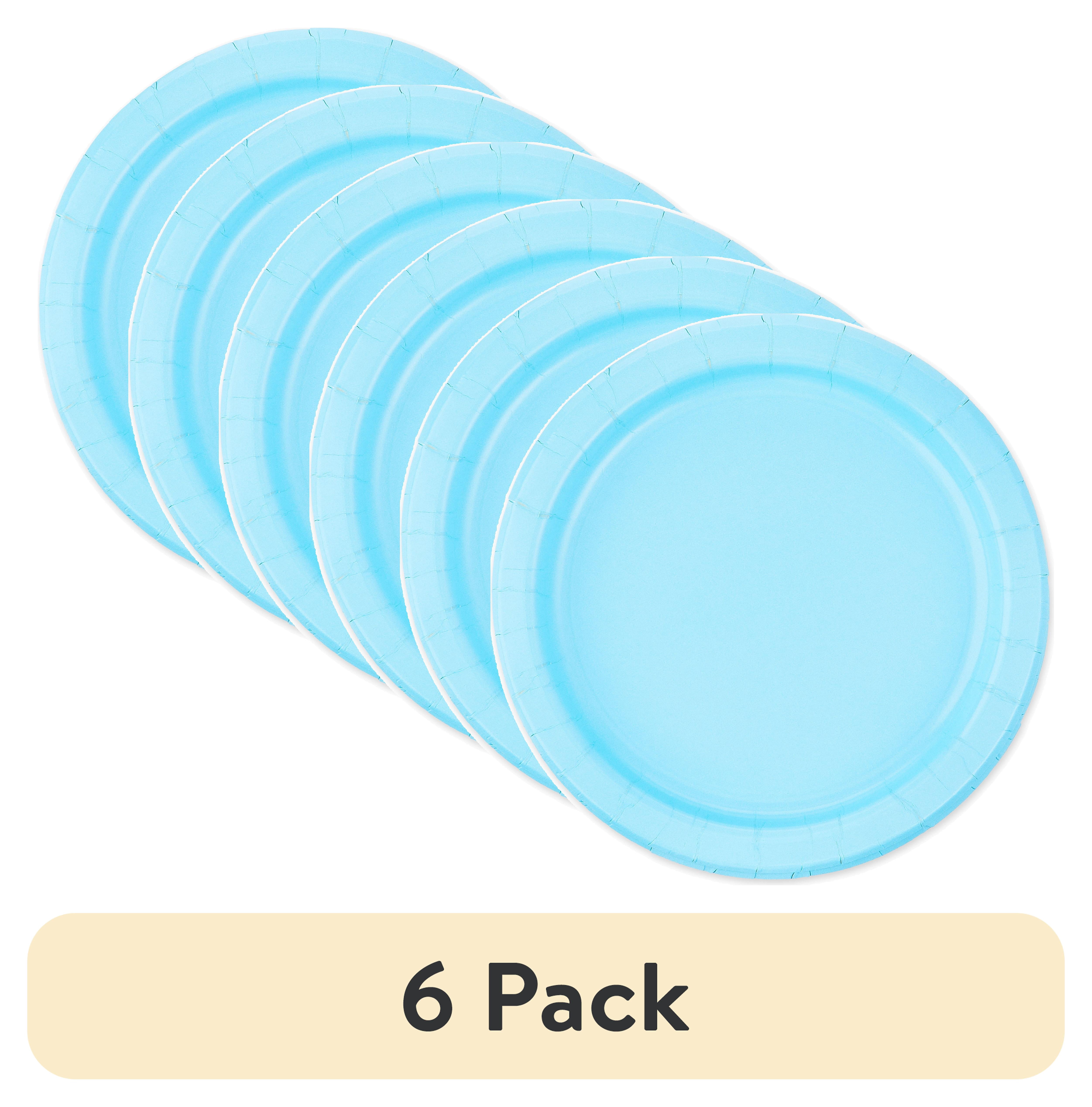 (6 pack) Disposable Paper Plates, 7", Light Blue, 24 Pieces, by Way To ...
