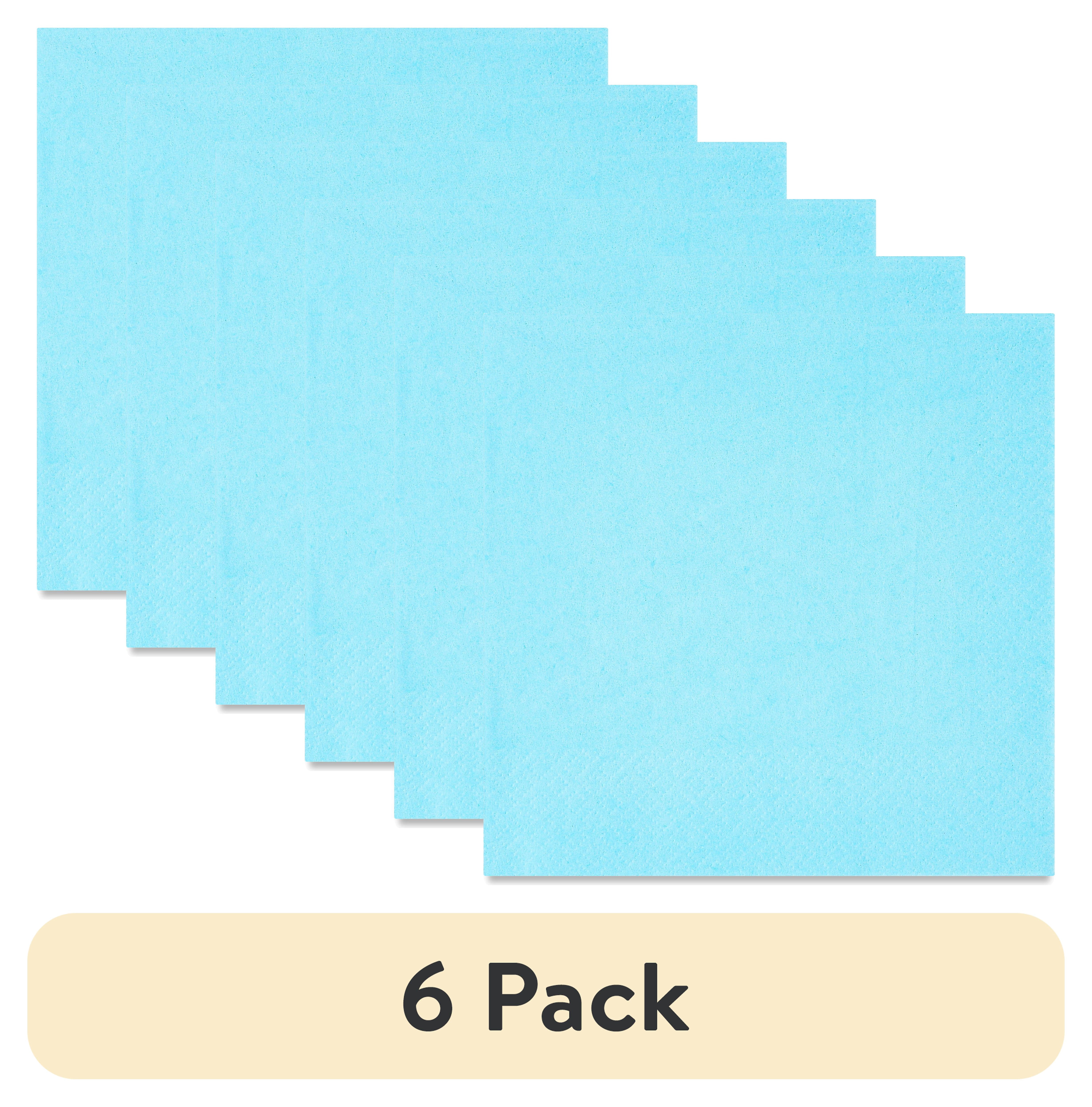 (6 pack) 6.5" x 6.5" Disposable Light Blue Paper Napkins, 24 Count, by ...