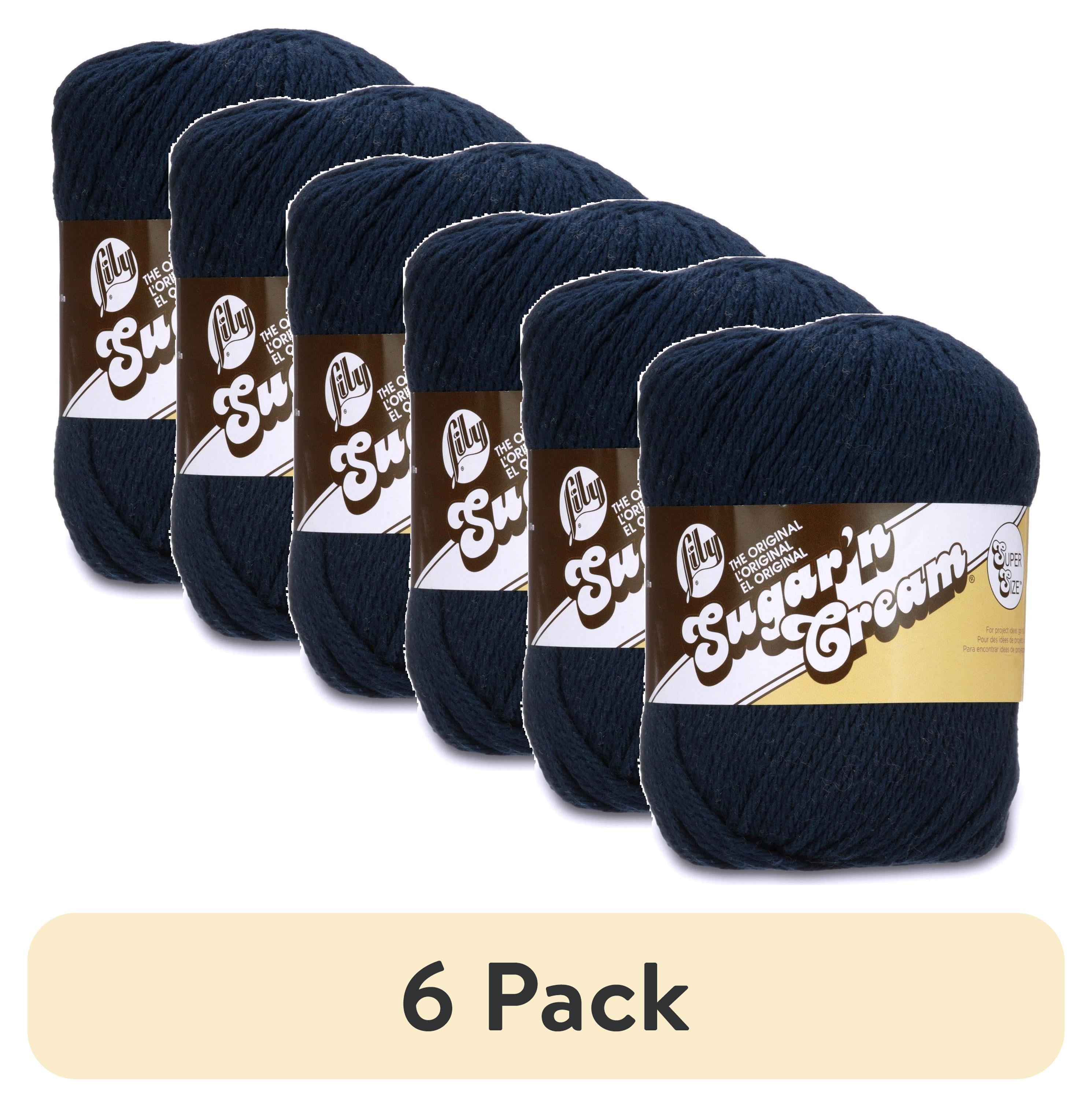 (6 pack) Lily Sugar'n Cream Medium 100% Cotton Bright Navy Yarn, 200 yd ...