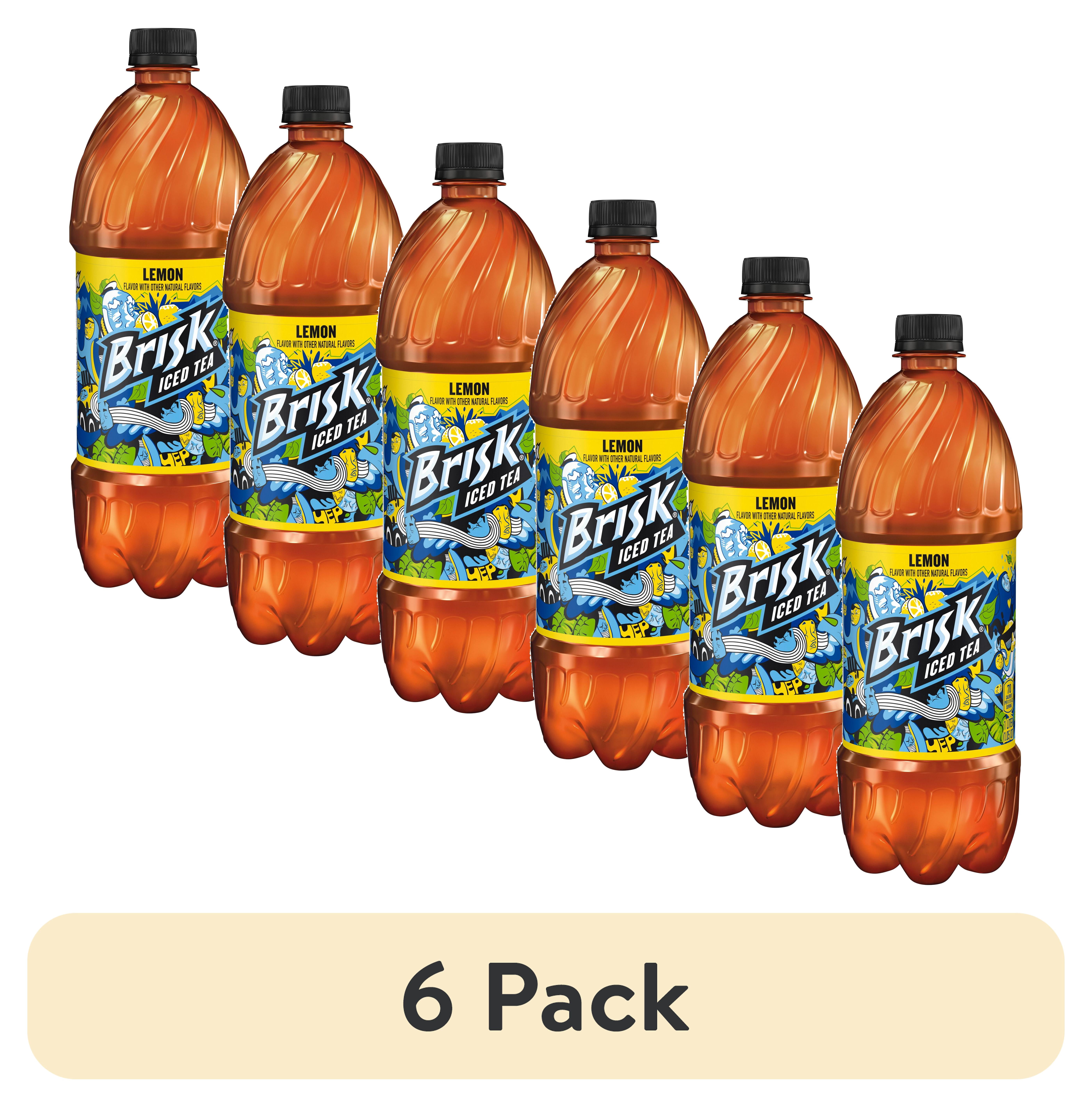 (6 pack) Lipton Brisk Lemon Iced Tea, Bottled Tea Drink, 1 Liter ...